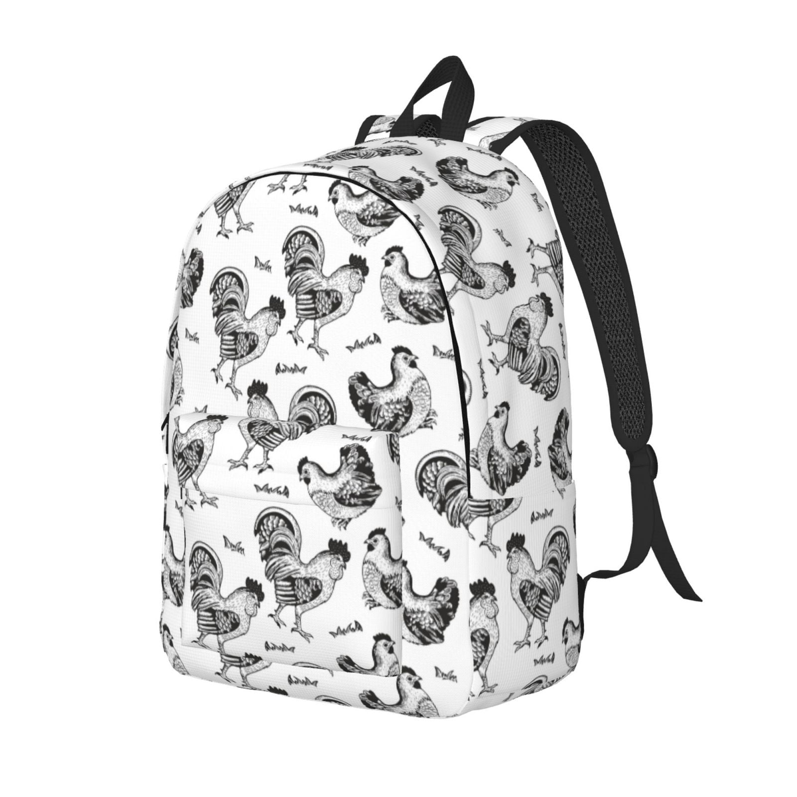 Yiaed Retro Rooster Print Print Laptop Backpack Travel Canvas Backpack ...