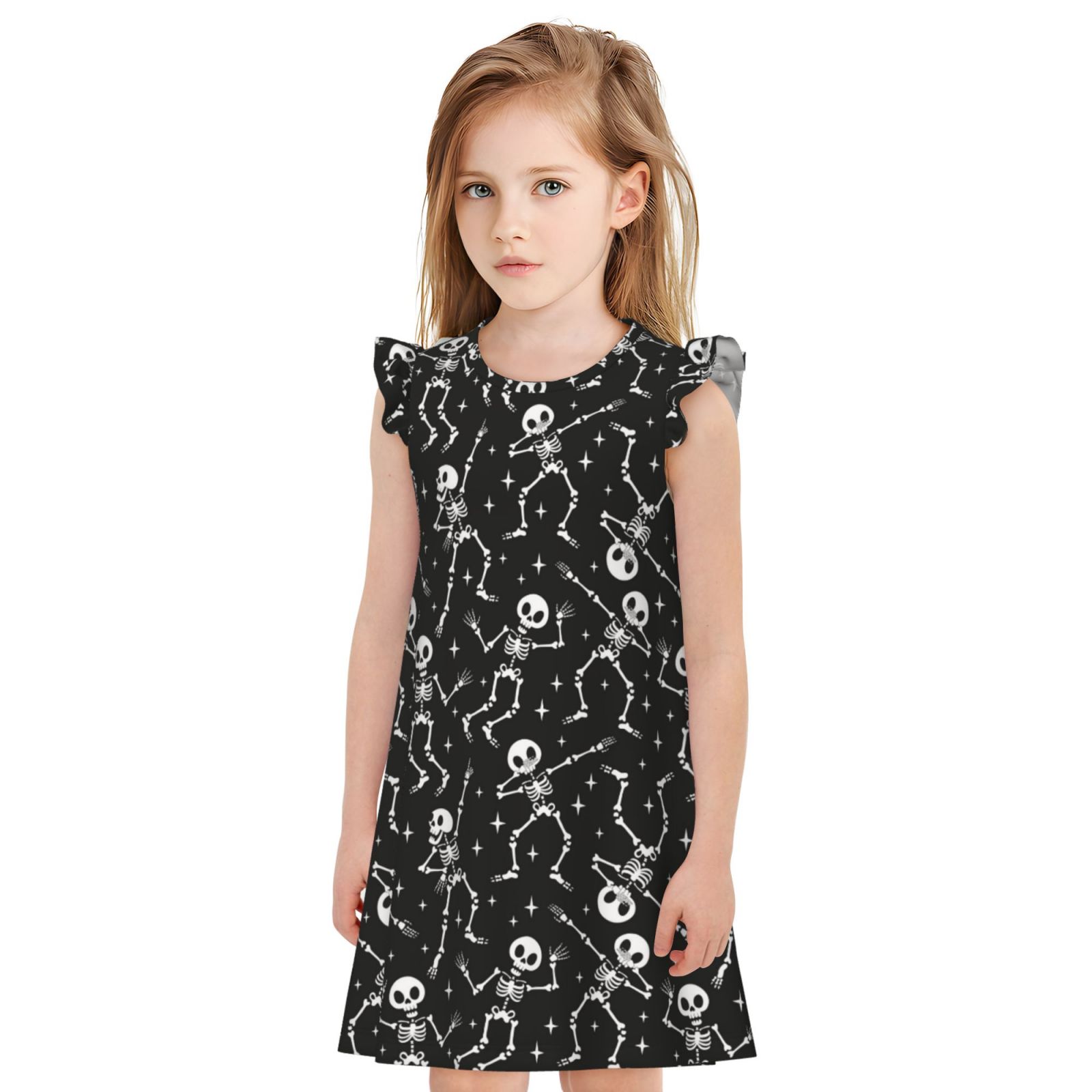 Yiaed Retro Skeleton Dancing On Halloween Party Print Girls Nightgowns ...