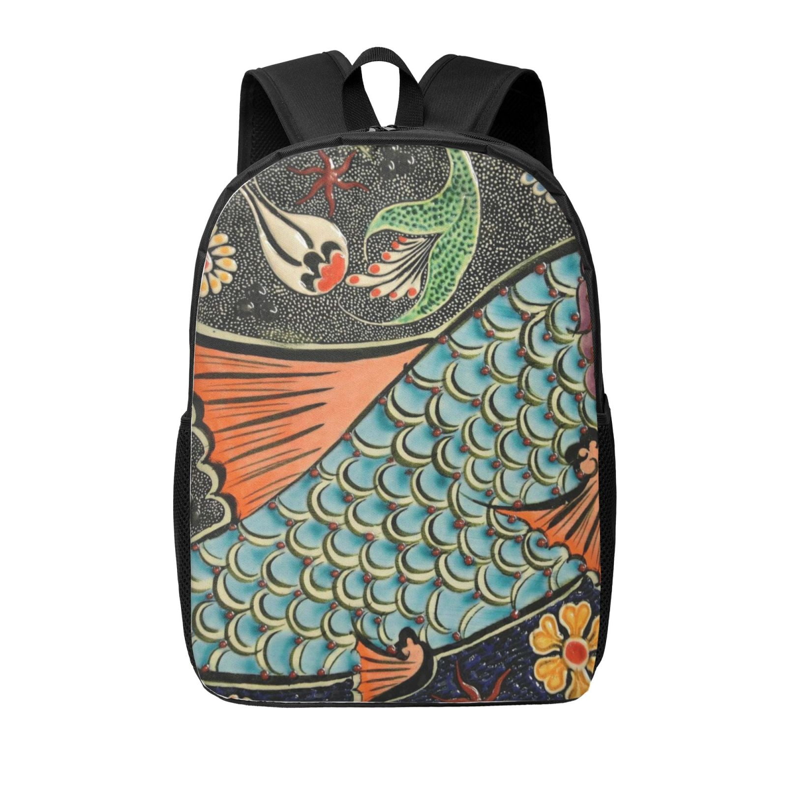Yiaed Rich Fish Print Travel Laptop Backpack, 17 Inch Extra Large ...