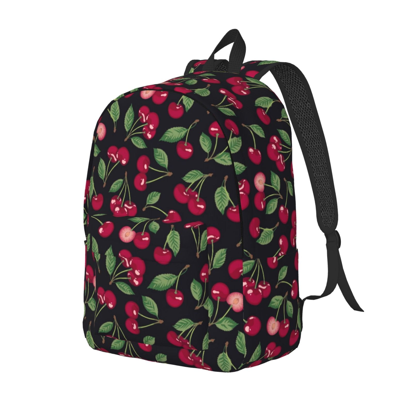Yiaed Ripe Red Cherry Print Laptop Backpack Travel Canvas Backpack ...