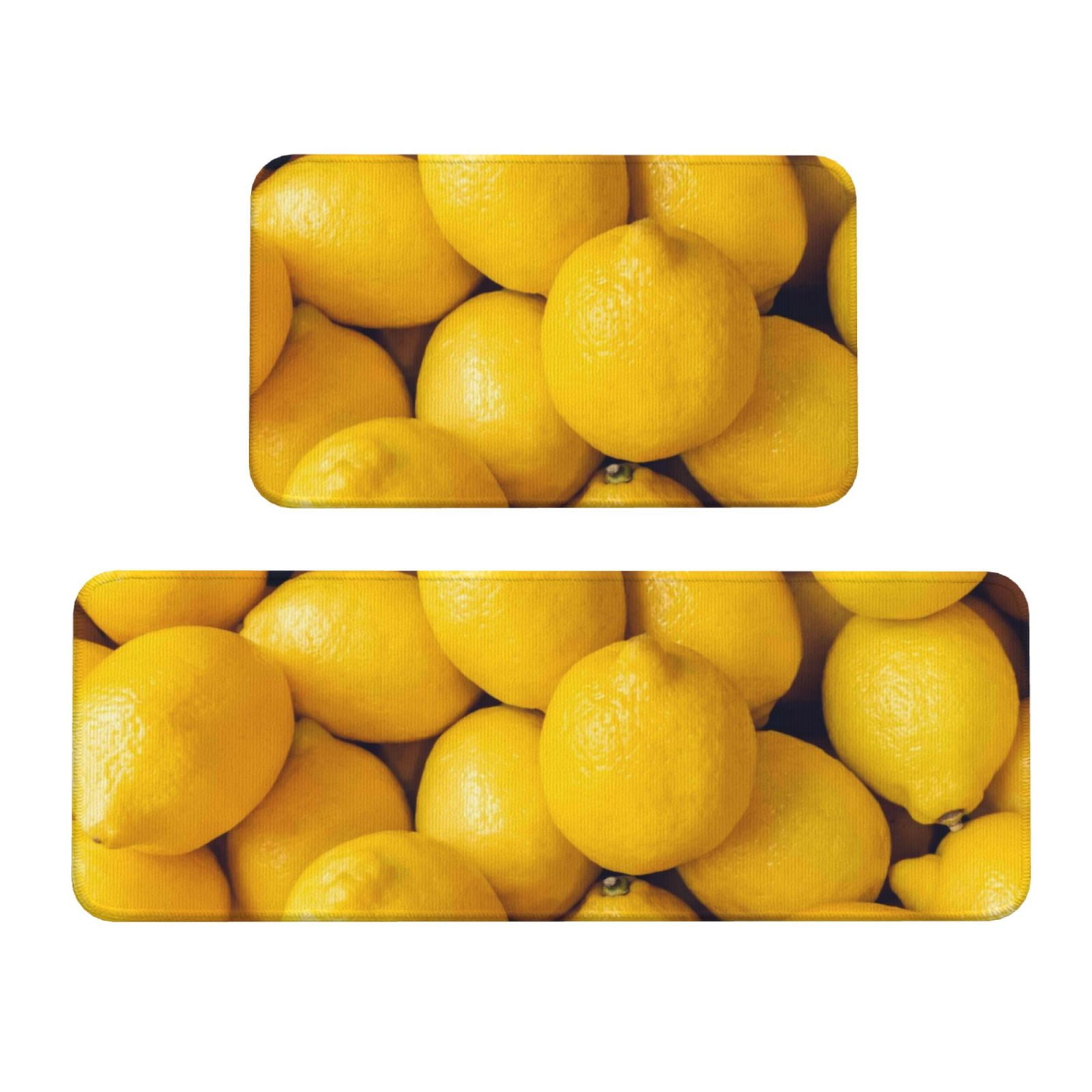 Yiaed Ripe Yellow Lemon Kitchen Rugs Sets of 2 Kitchen Mats Cushioned ...