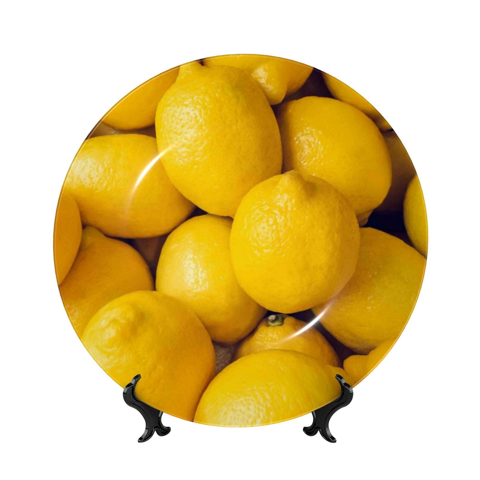 Yiaed Ripe Yellow Lemon Print Bone China Decorative Plate Ceramic ...