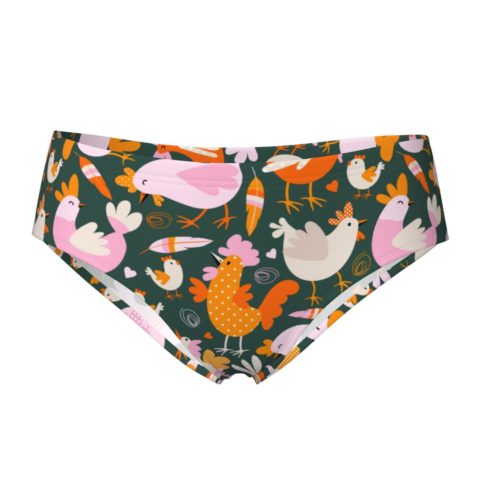 Yiaed Roosters and Chicks Pattern Underwear for Women Low Waisted Full ...