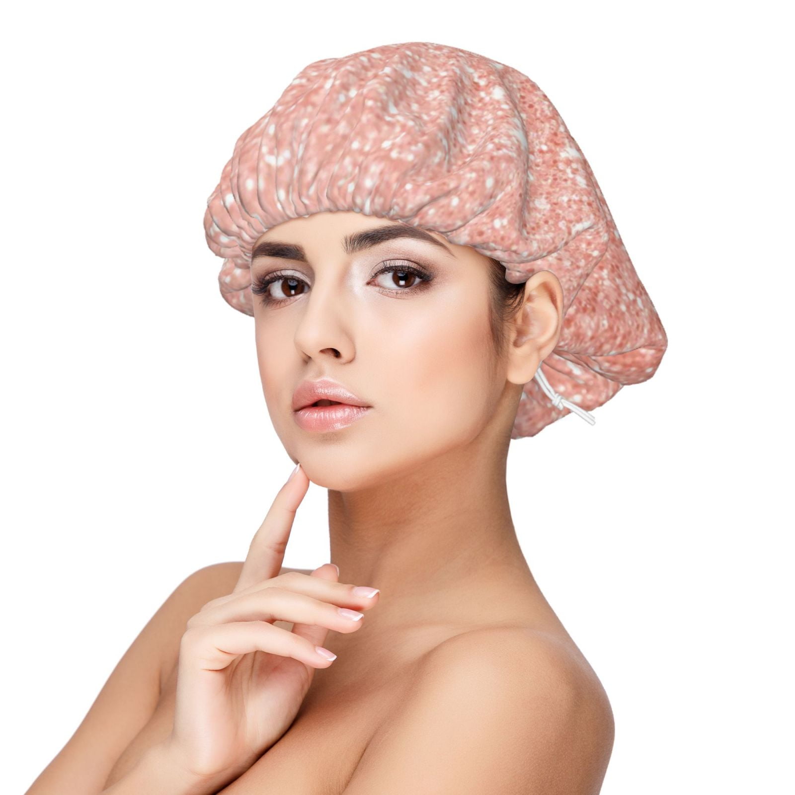 Yiaed Rose Gold Glitter Print Satin Bonnet Silk Bonnet Hair Bonnet for ...