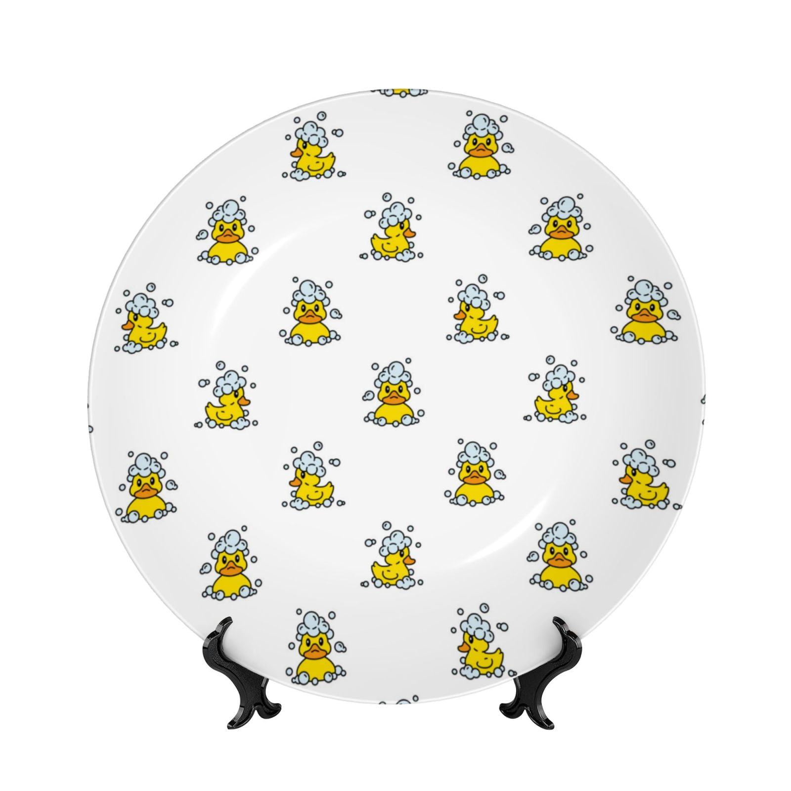 Yiaed Rubber Duck Showe Print Bone China Decorative Plate Ceramic ...
