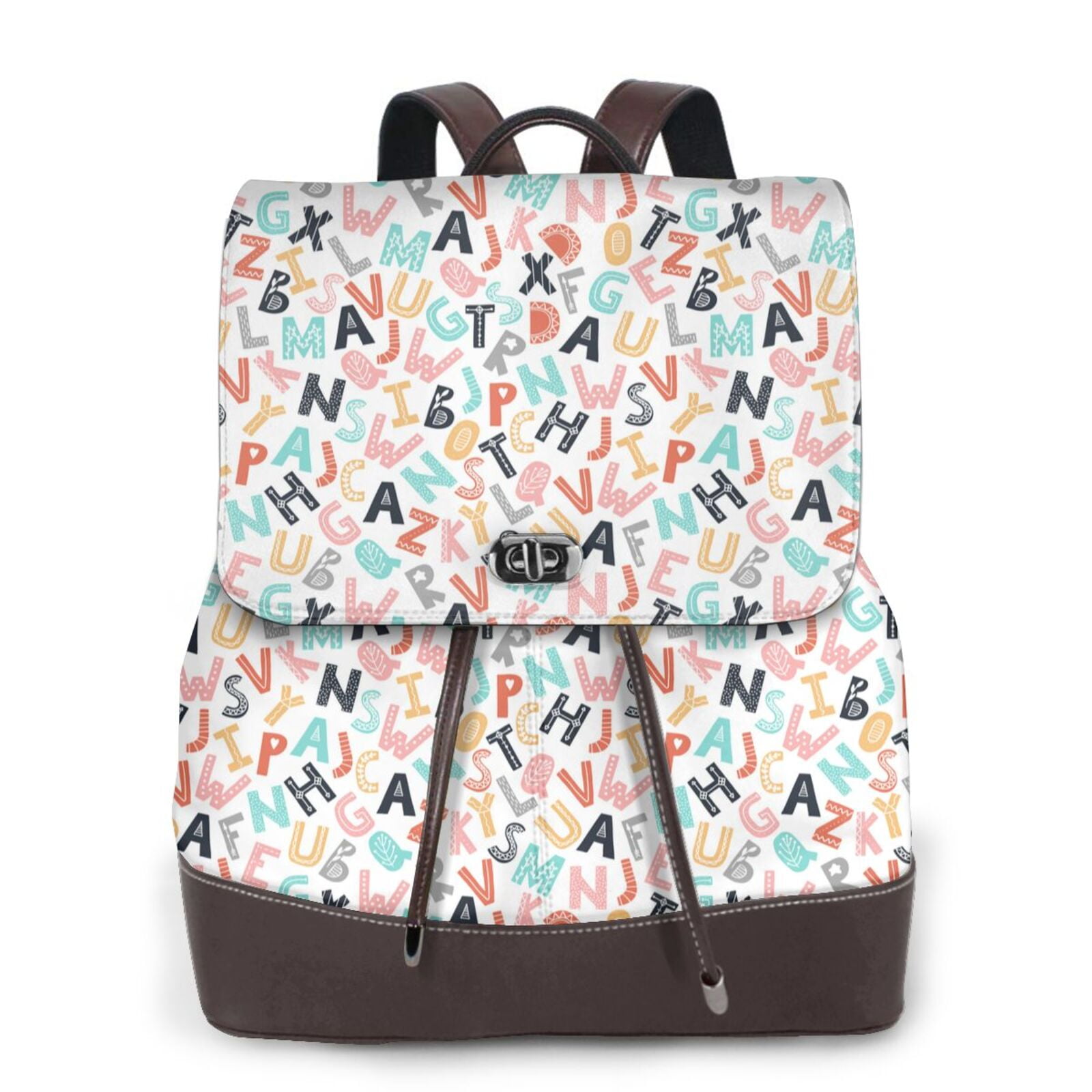 Yiaed Scandinavian Alphabet1 Print Laptop Backpack for Women Slim ...