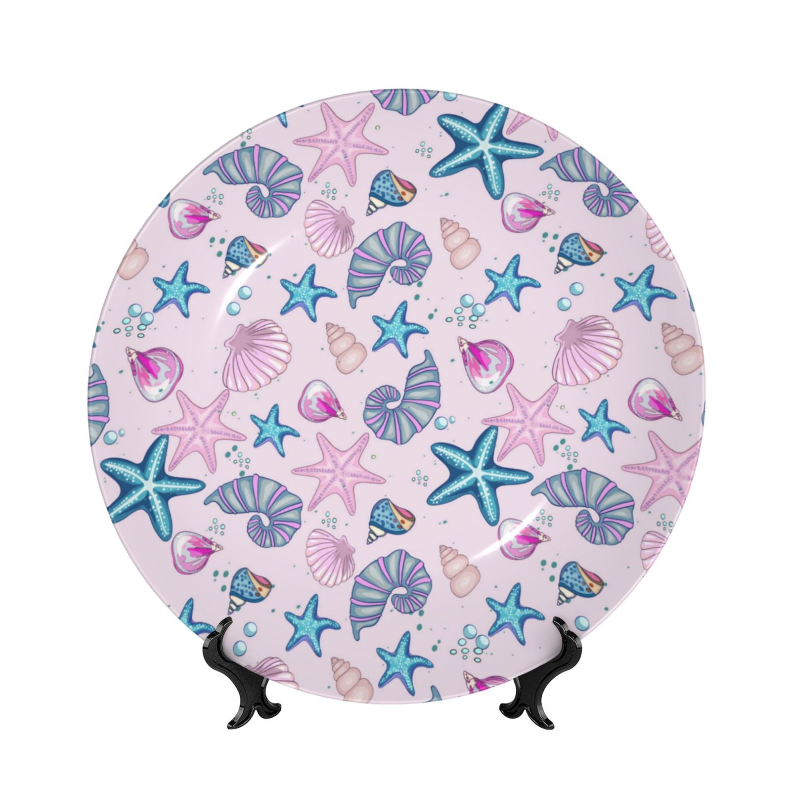 Yiaed Sea Shells 3 Print Bone China Decorative Plate Ceramic Dinner ...