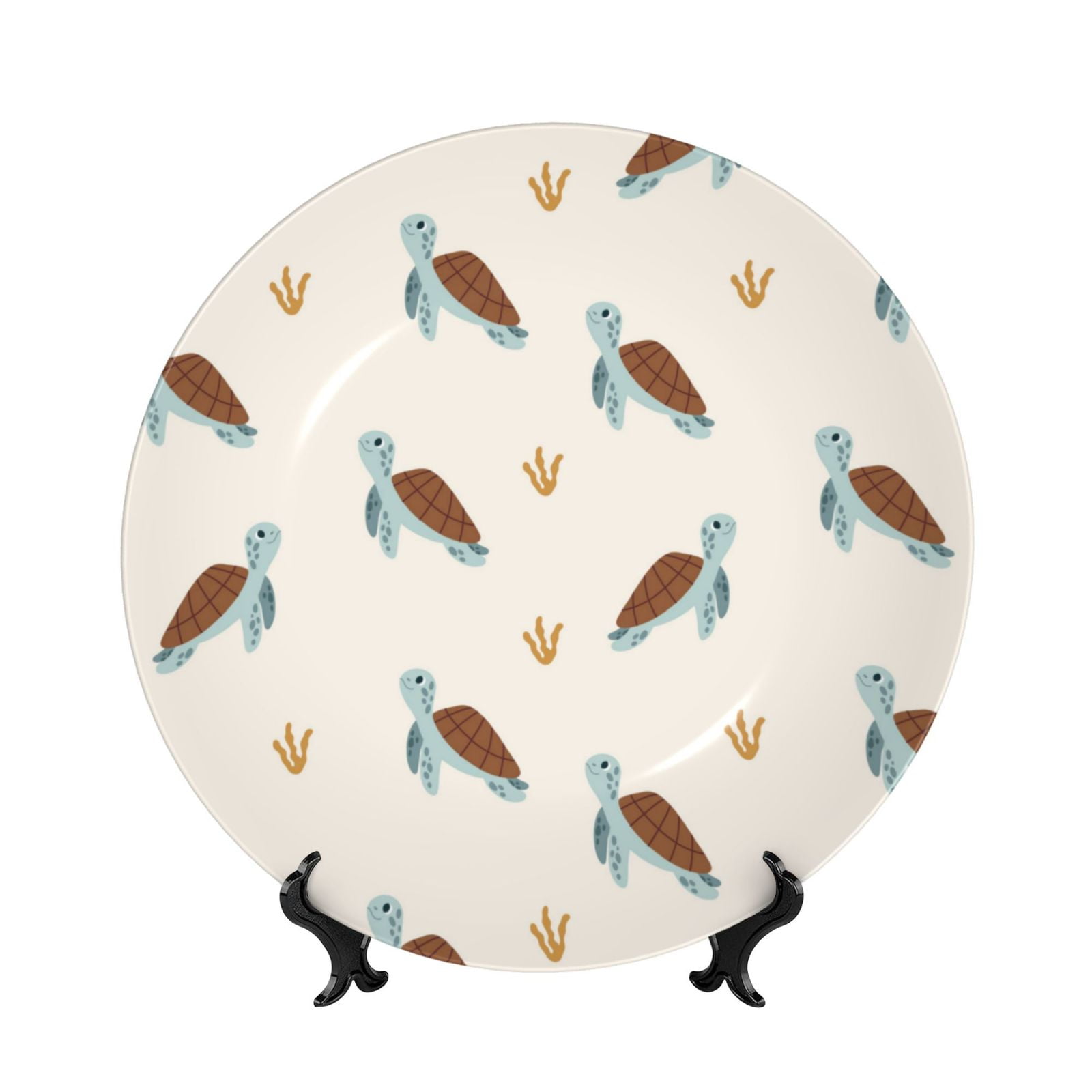 Yiaed Sea Turtle Print Bone China Decorative Plate Ceramic Dinner ...