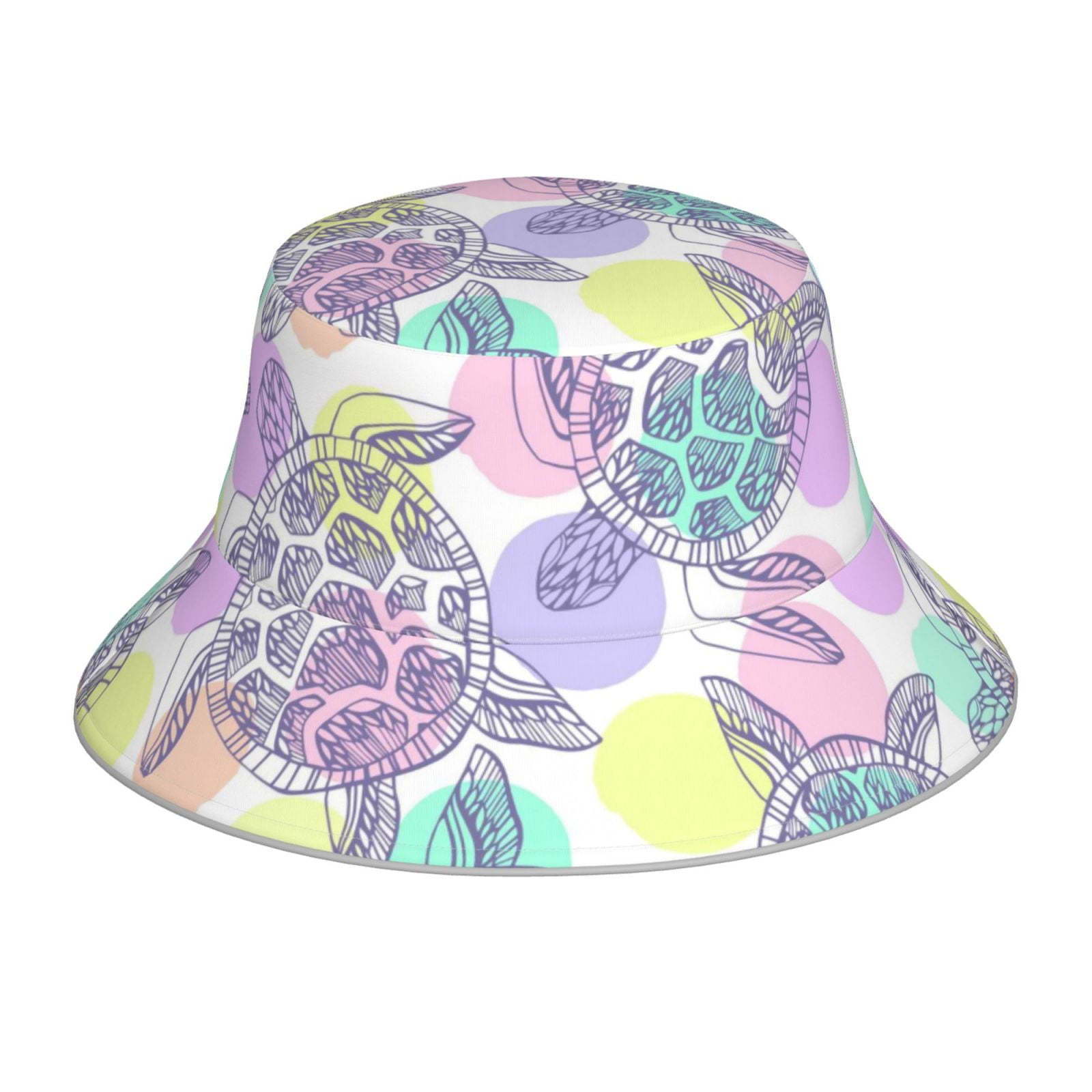 Yiaed Sea Turtles Print Reflective Stripe Bucket Hat Unisex Funny ...
