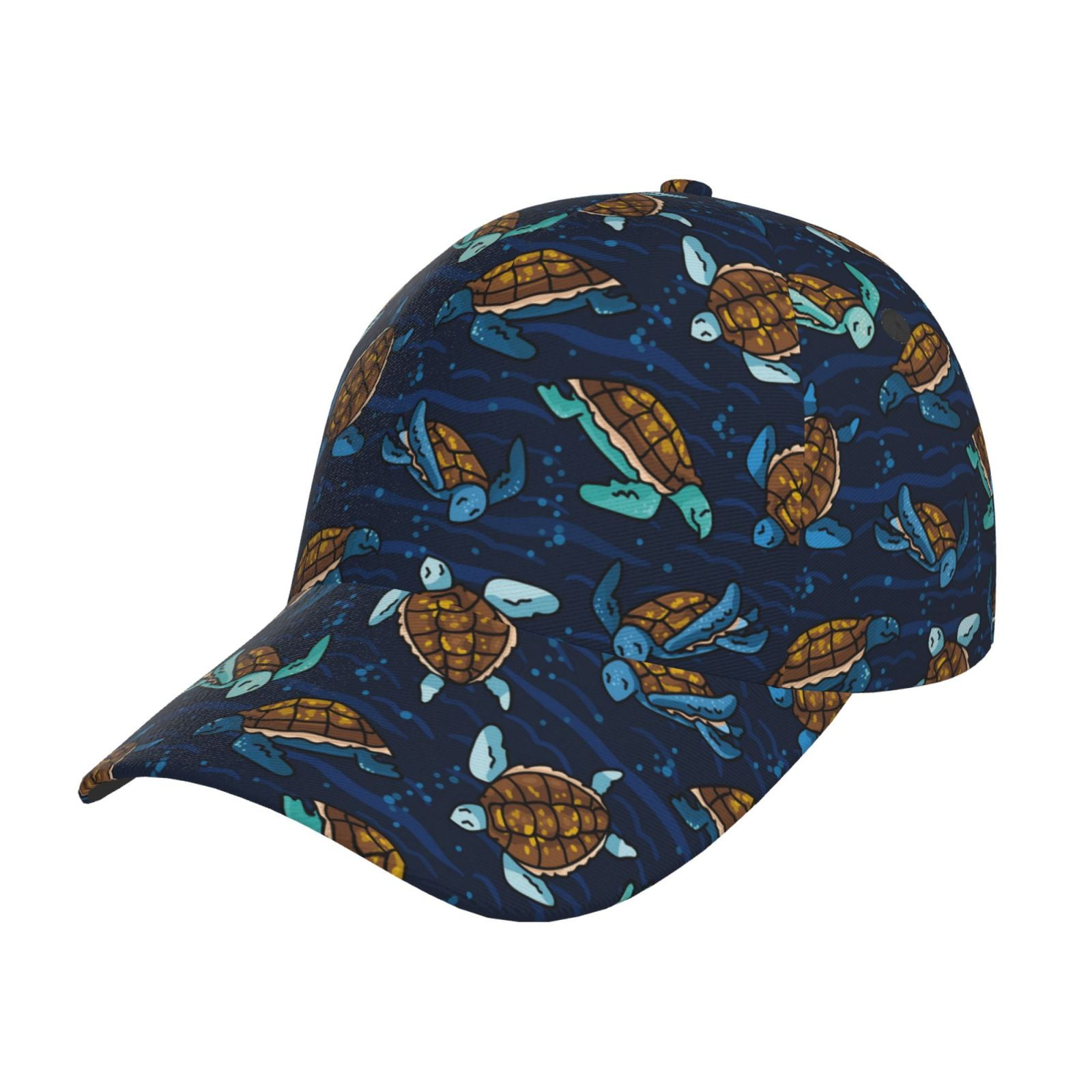 Yiaed Sea Turtles Swimming Print Cap Adjustable Size for Running ...
