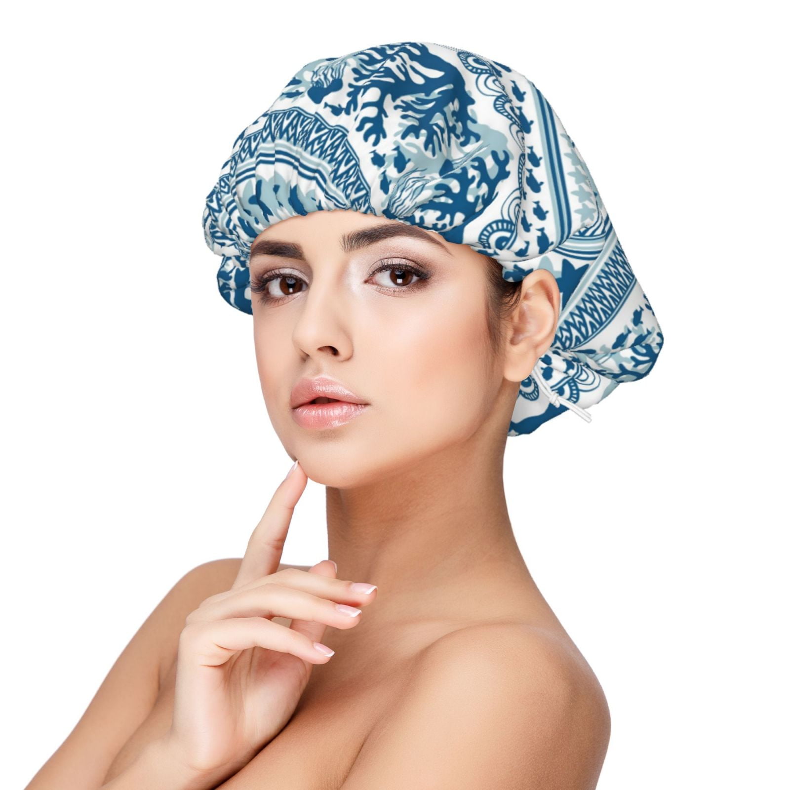 Yiaed Sea Underwater Jellyfish Print Satin Bonnet Silk Bonnet Hair ...