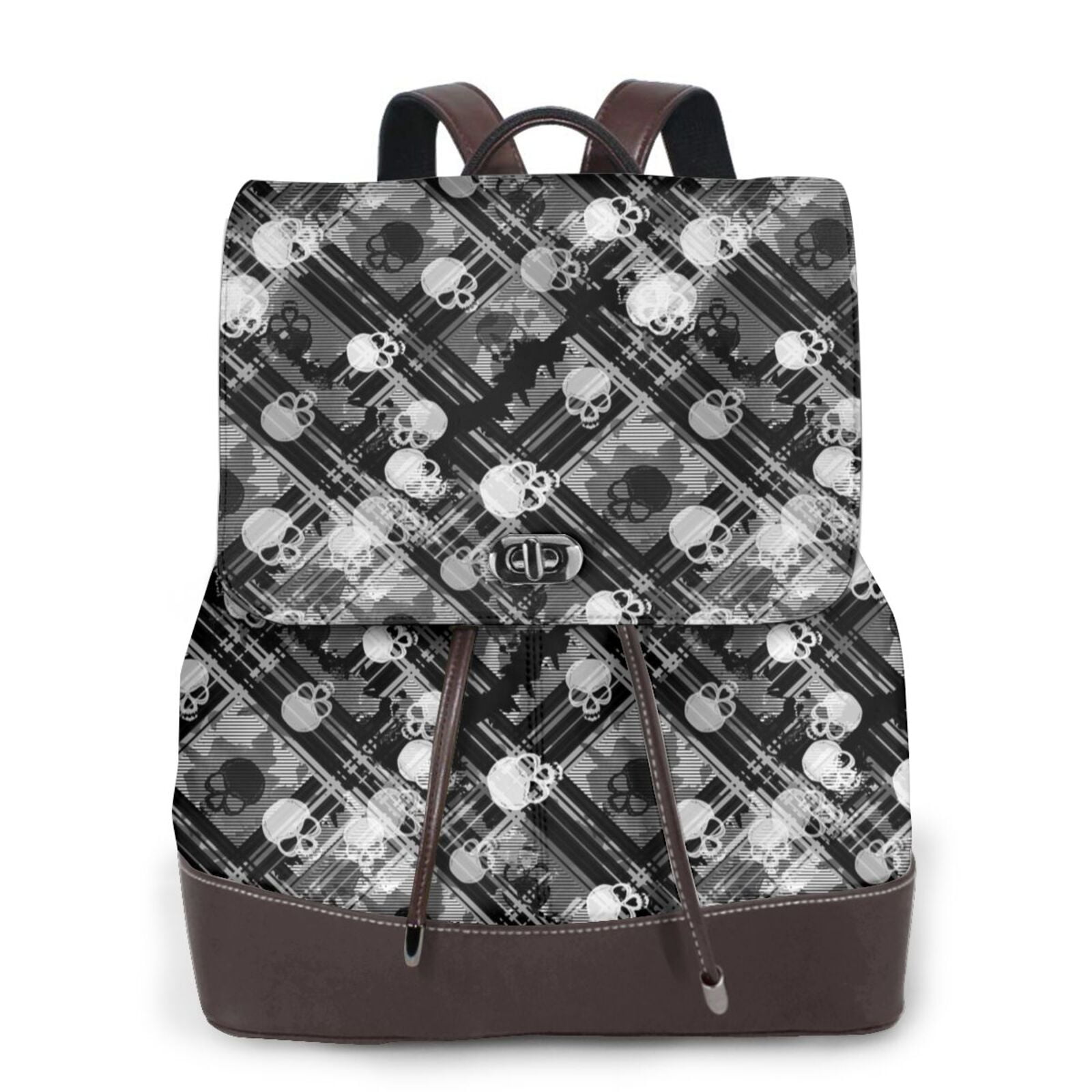 Yiaed Seamless Pattern With Skulls Print Laptop Backpack for Women Slim ...