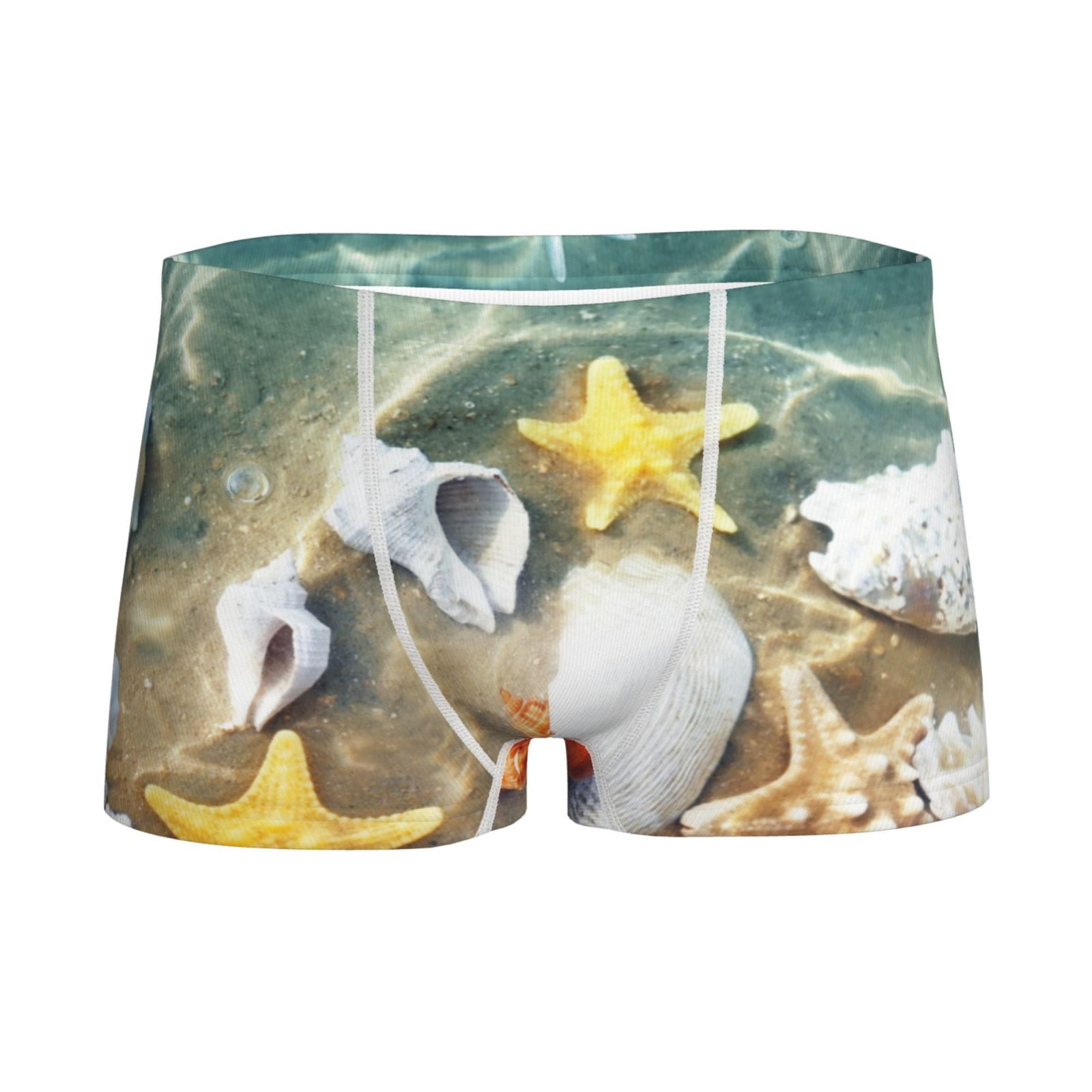 Yiaed Seashell On The Beach Print Boys' Boxer Briefs Cotton Casual ...