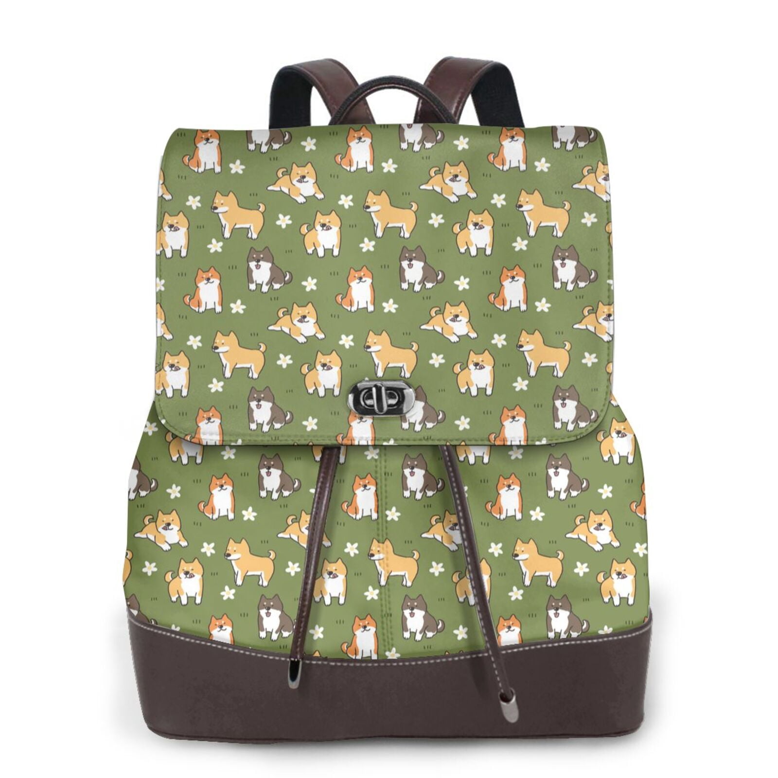 Yiaed Shiba Inu Dog And Flower Print Laptop Backpack for Women Slim ...