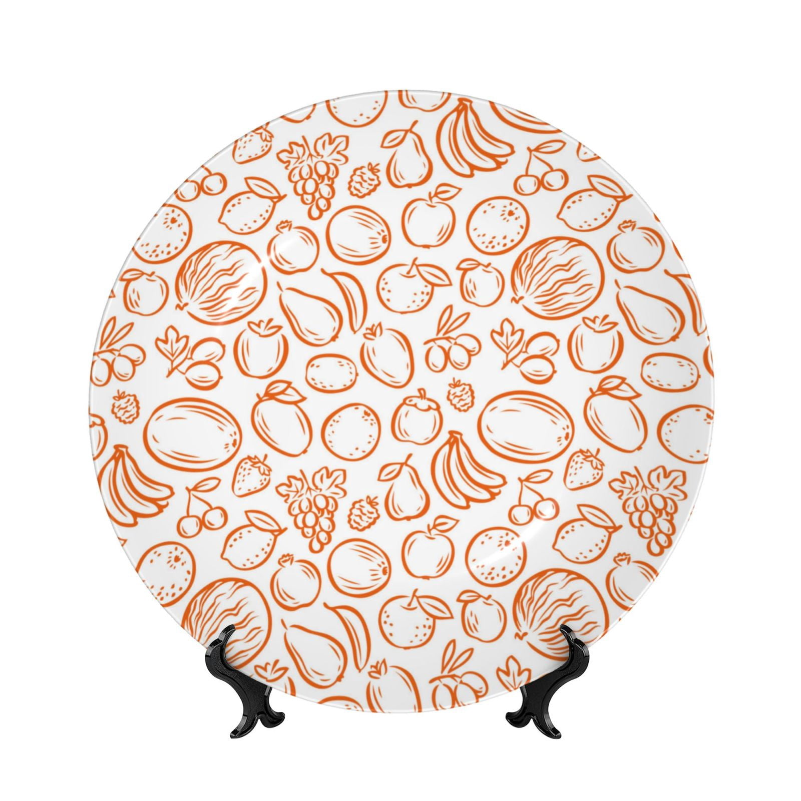 Yiaed Simple Fruit Print Bone China Decorative Plate Ceramic Dinner ...