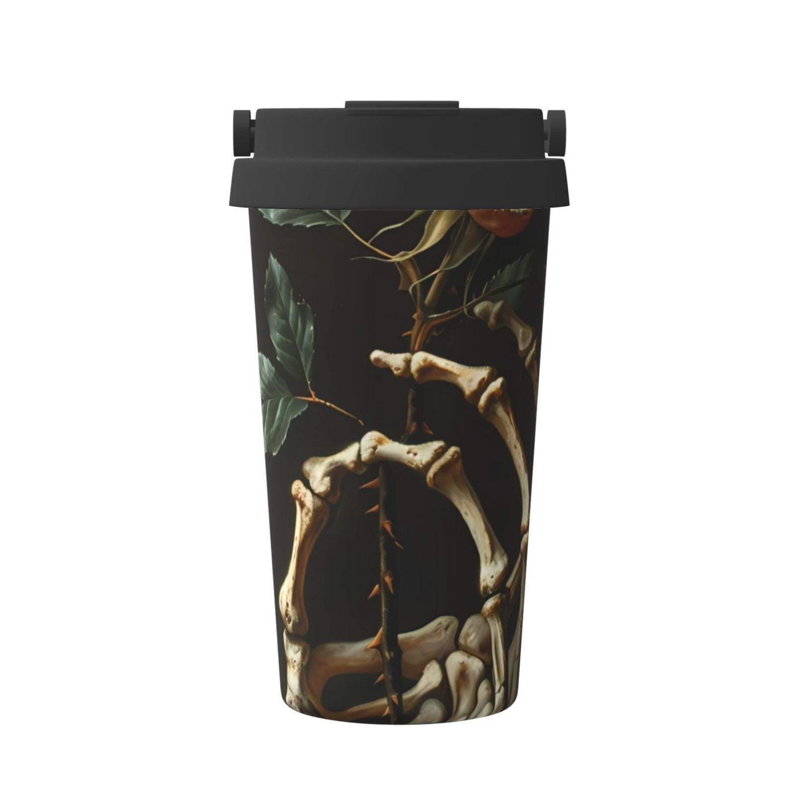 Yiaed Skeleton Hand Rose Butterfly Print Stainless Steel Coffee Mug ...
