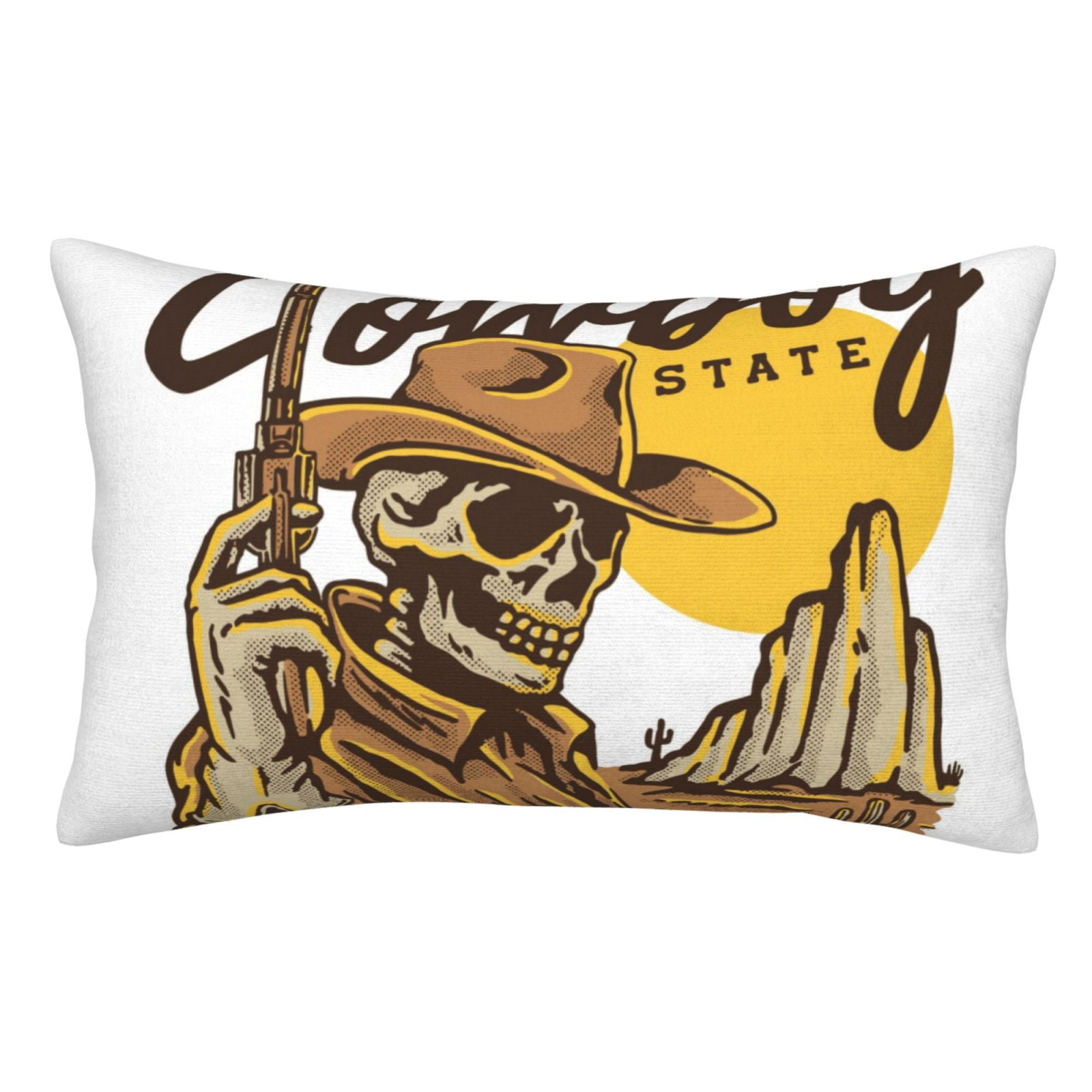 Yiaed Skull Cowboy Print Brushed Microfiber Envelope Pillowcases ...