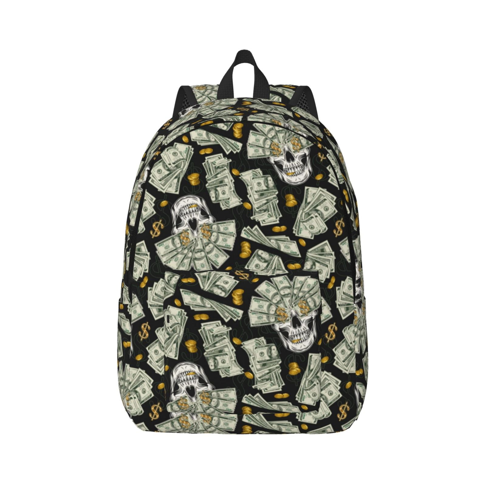 Yiaed Skull with Dollar Print Backpack, Premium Laptop Backpack, Travel ...
