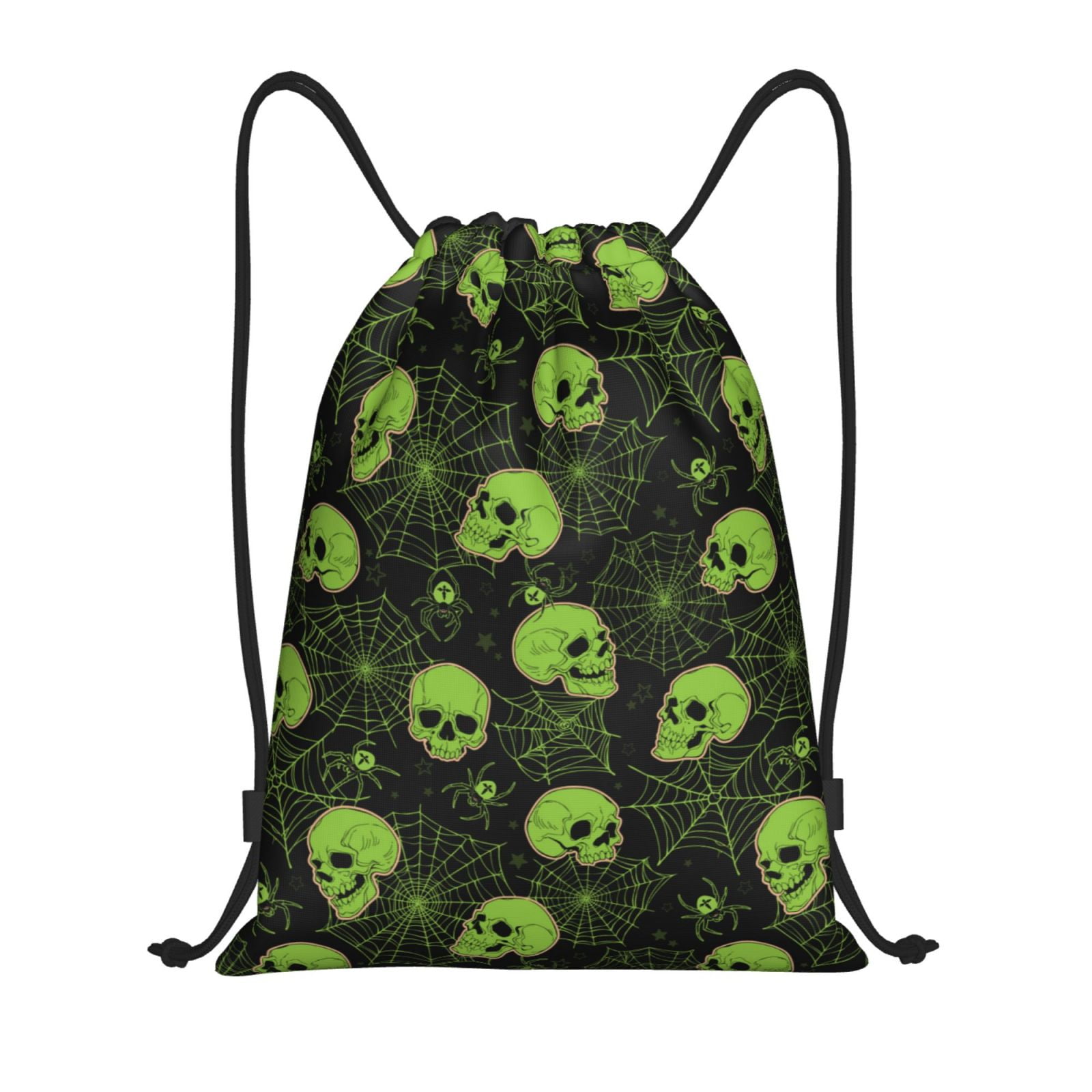 Yiaed Skulls And Cobwebs Print Drawstring Bags Drawstring Backpack Bulk ...