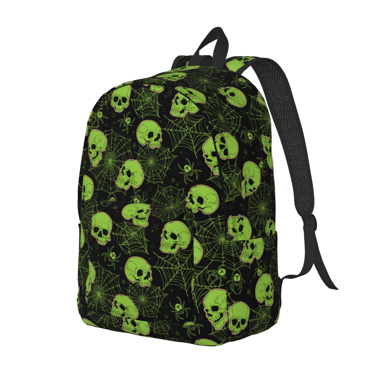Yiaed Skulls And Cobwebs Print Print Laptop Backpack Travel Canvas ...