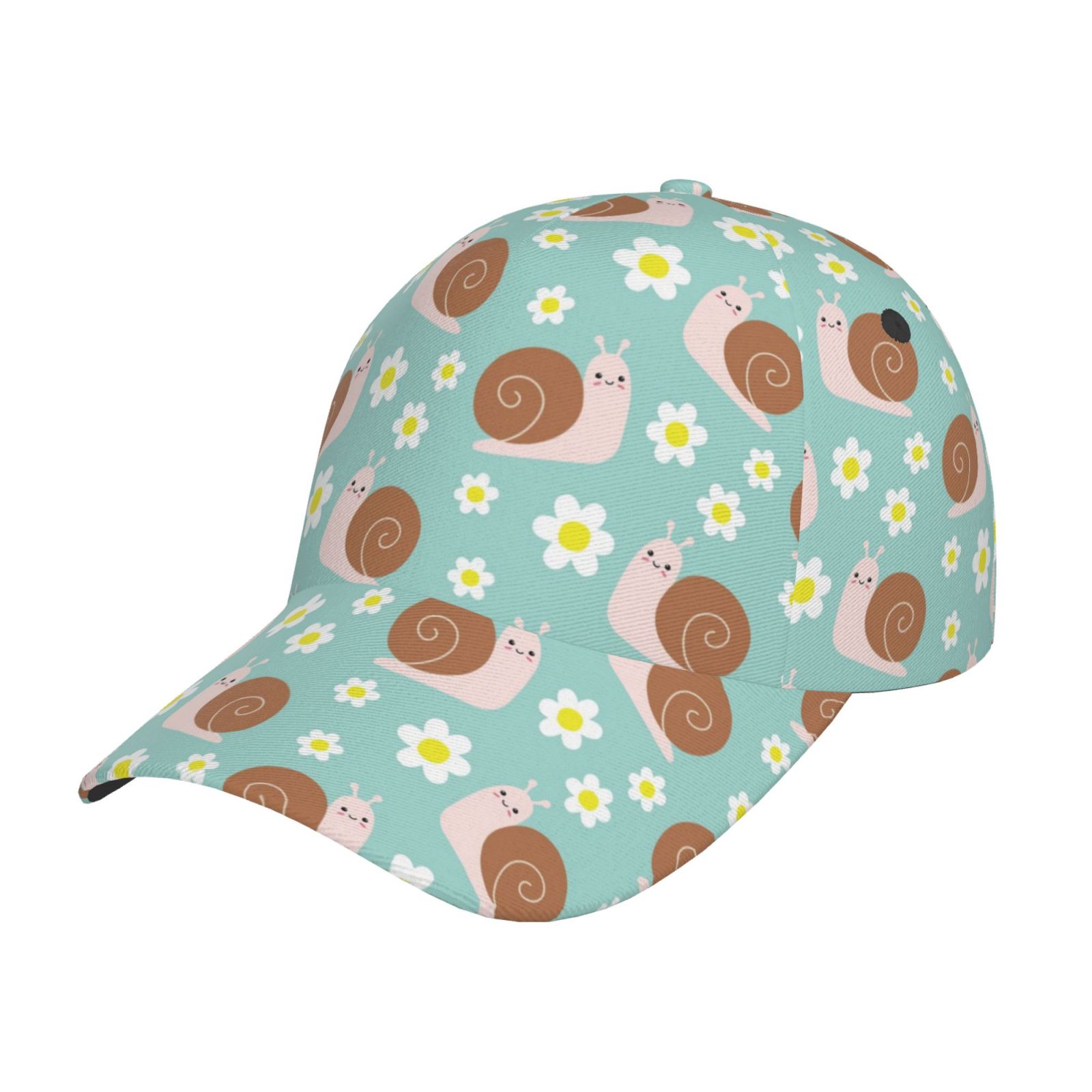 Yiaed Snail And Flower Print Cap Adjustable Size for Running Workouts ...