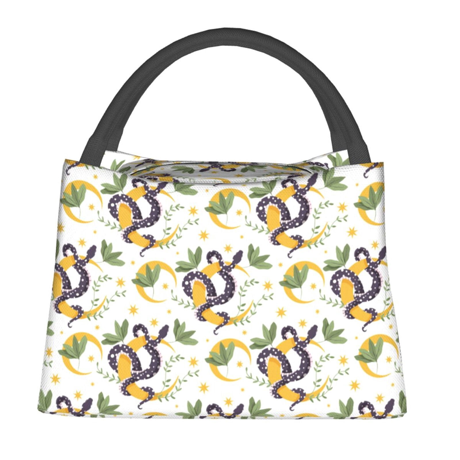 Yiaed Snake And Moon Print Lunch box lunch bag Portable Insulated Lunch ...