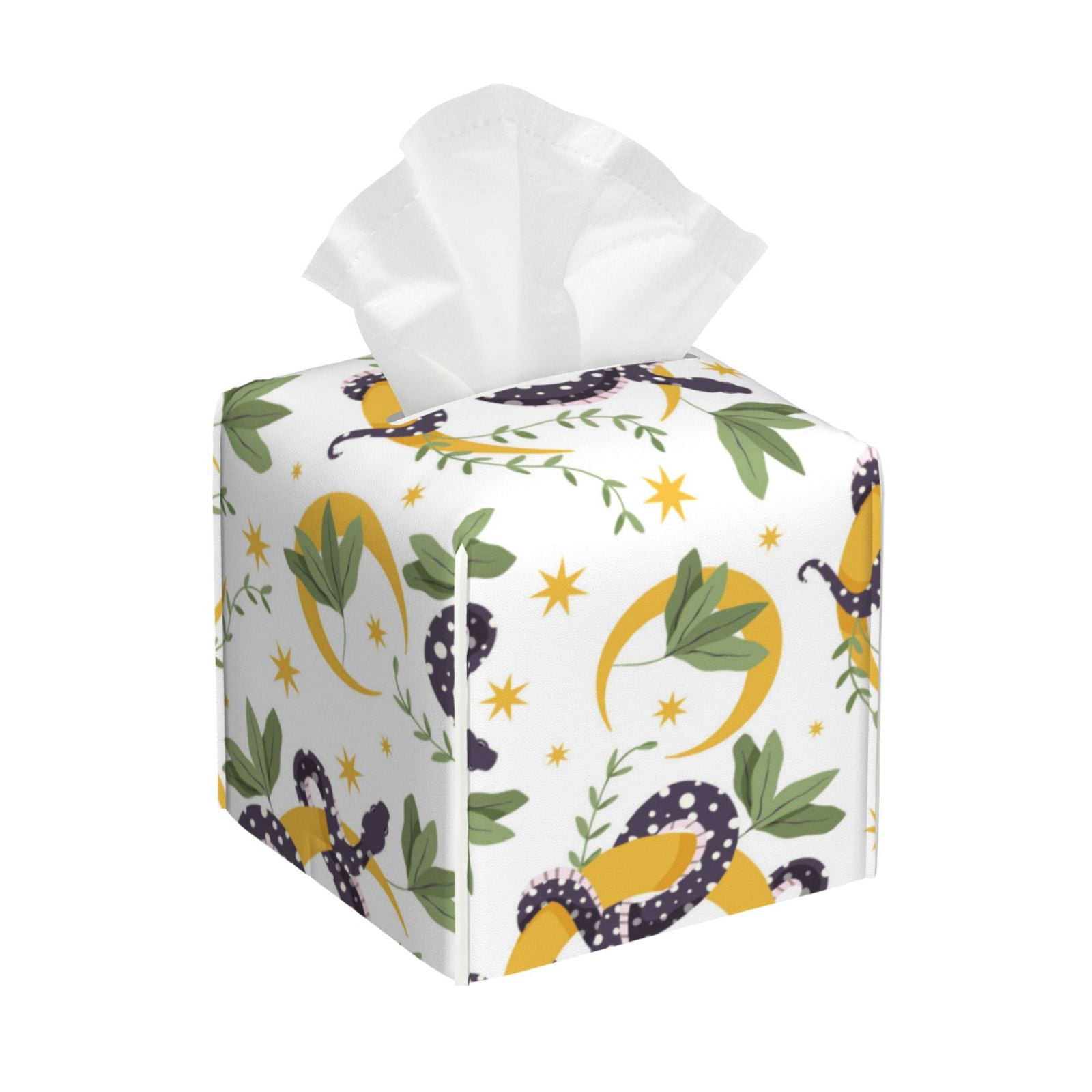 Yiaed Snake And Moon Print Tissue Box Cover, PU Leather Decorative ...
