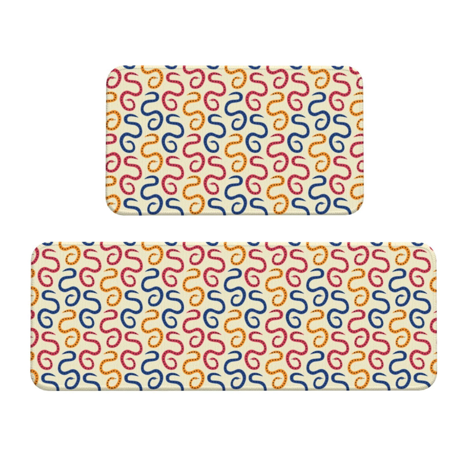 Yiaed Snake Kitchen Rugs Sets of 2 Kitchen Mats Cushioned Anti Fatigue ...