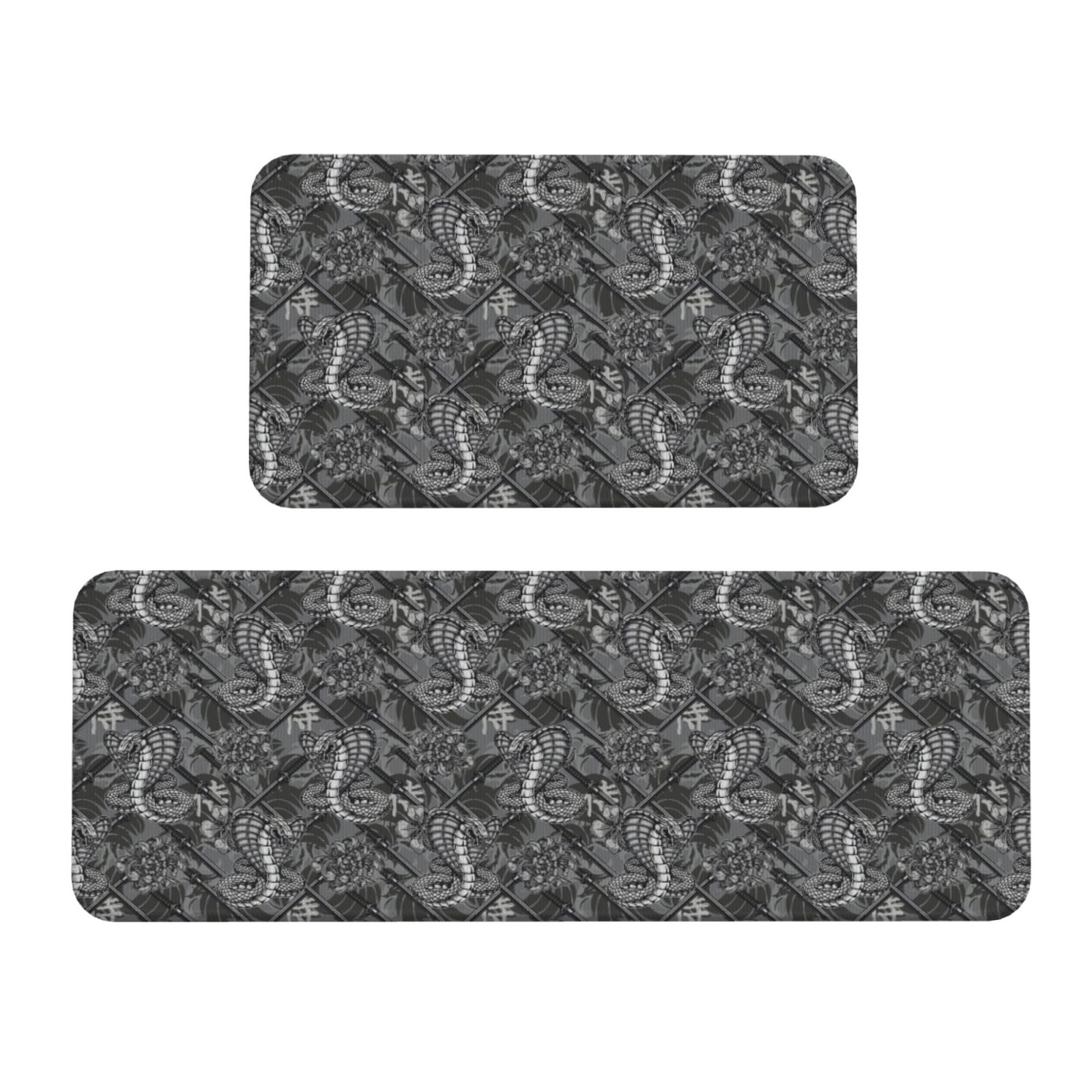 Yiaed Snake Kitchen Rugs Sets of 2 Kitchen Mats Cushioned Anti Fatigue ...
