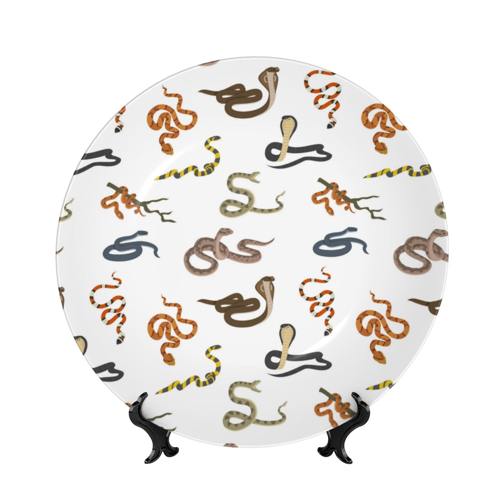 Yiaed Snake Print Bone China Decorative Plate Ceramic Dinner Plates Art ...