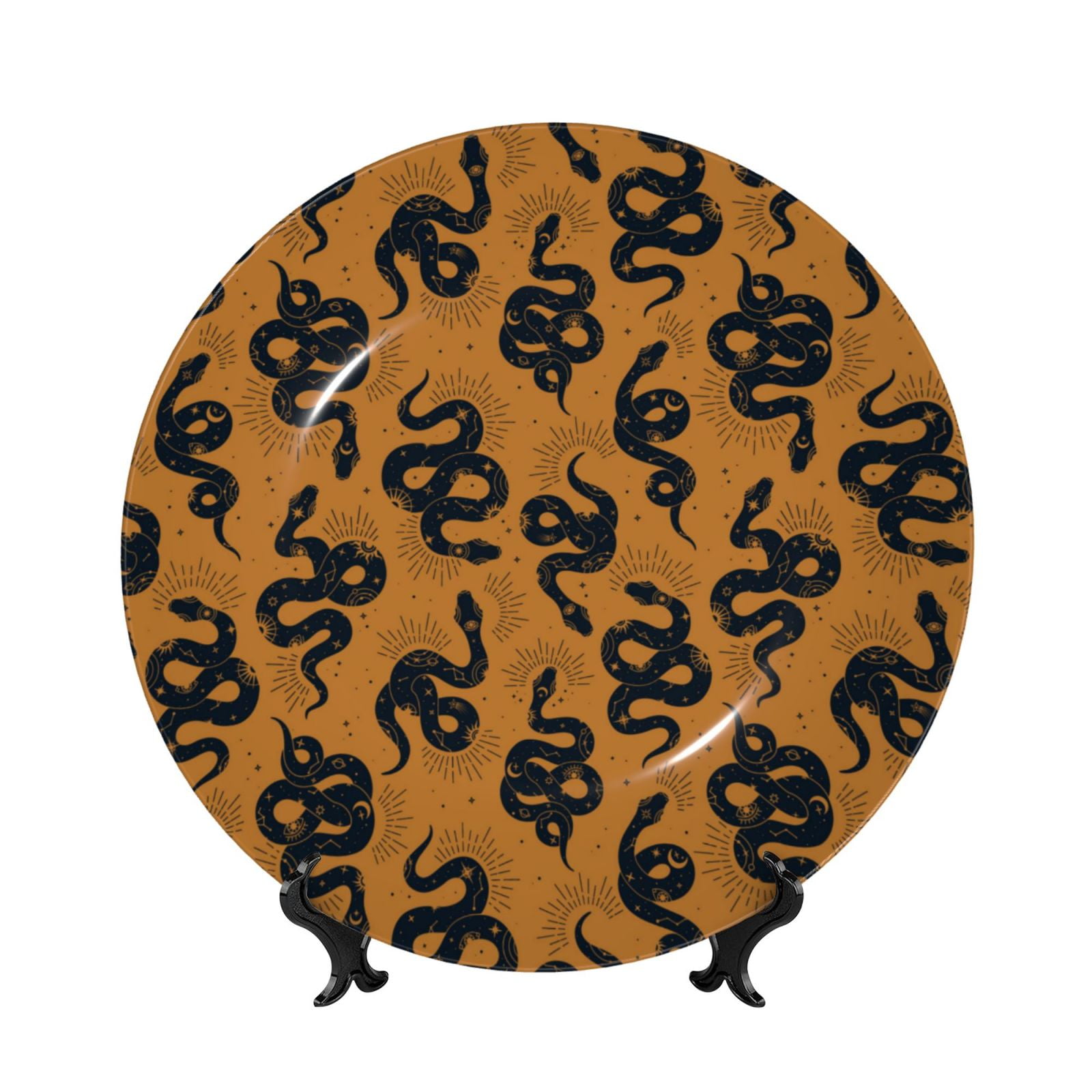 Yiaed Snake Print Bone China Decorative Plate Ceramic Dinner Plates Art ...