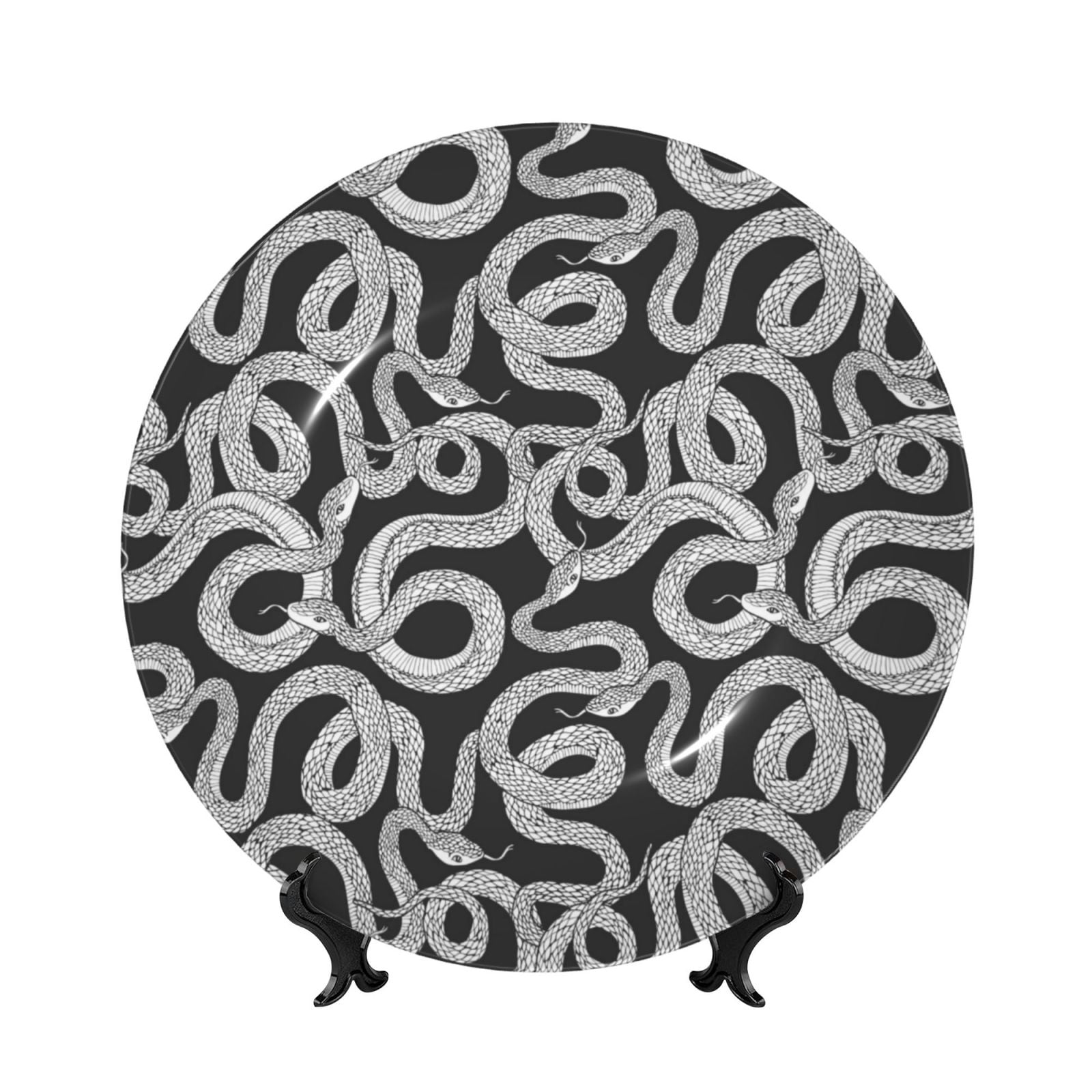 Yiaed Snake Print Bone China Decorative Plate Ceramic Dinner Plates Art ...