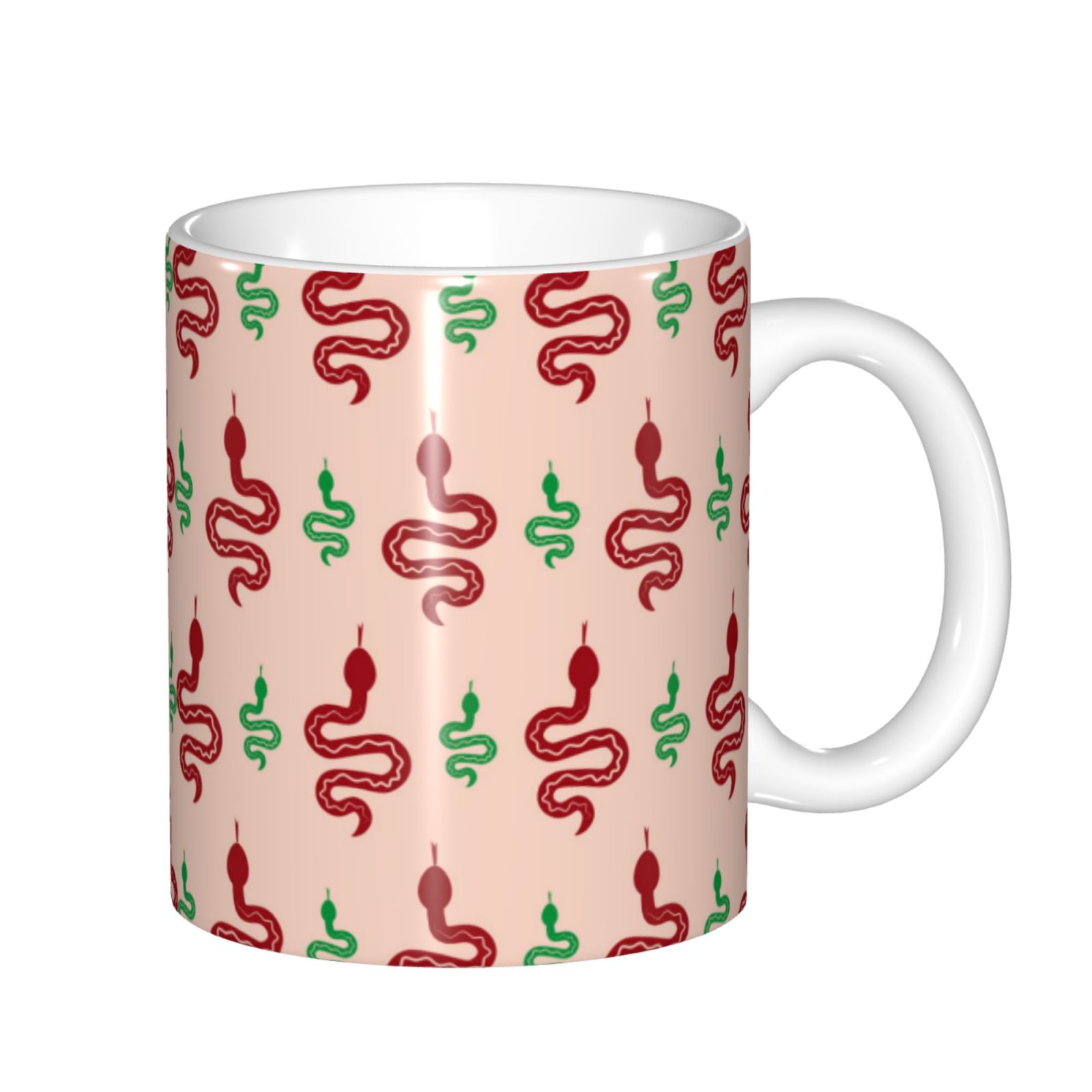 Yiaed Snake Print Ceramics Coffee,Large Handle Design,Extra Large Tea ...