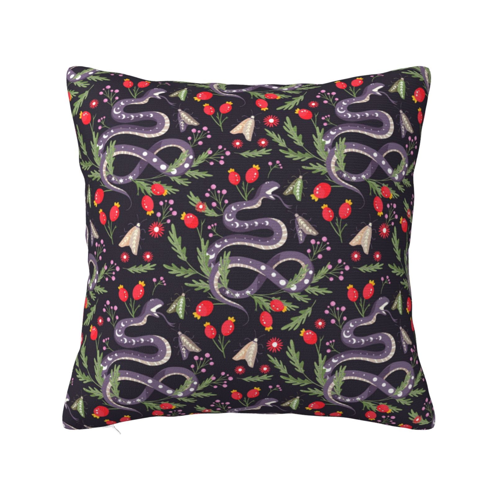 Yiaed Snakes And Snake Fruit Print Pillow Covers Super Soft Decorative ...