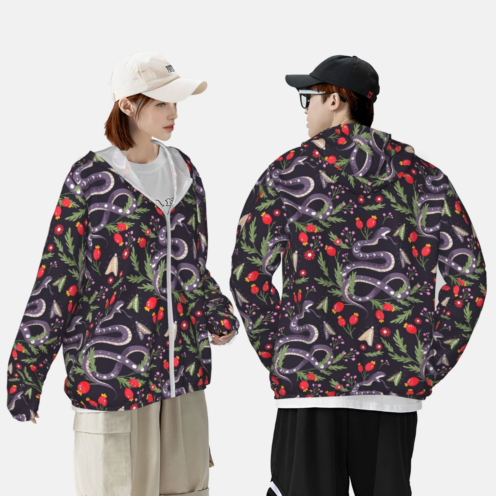 Yiaed Snakes And Snake Fruit Print Sun Shirts UPF 50+ Protection Hoodie ...