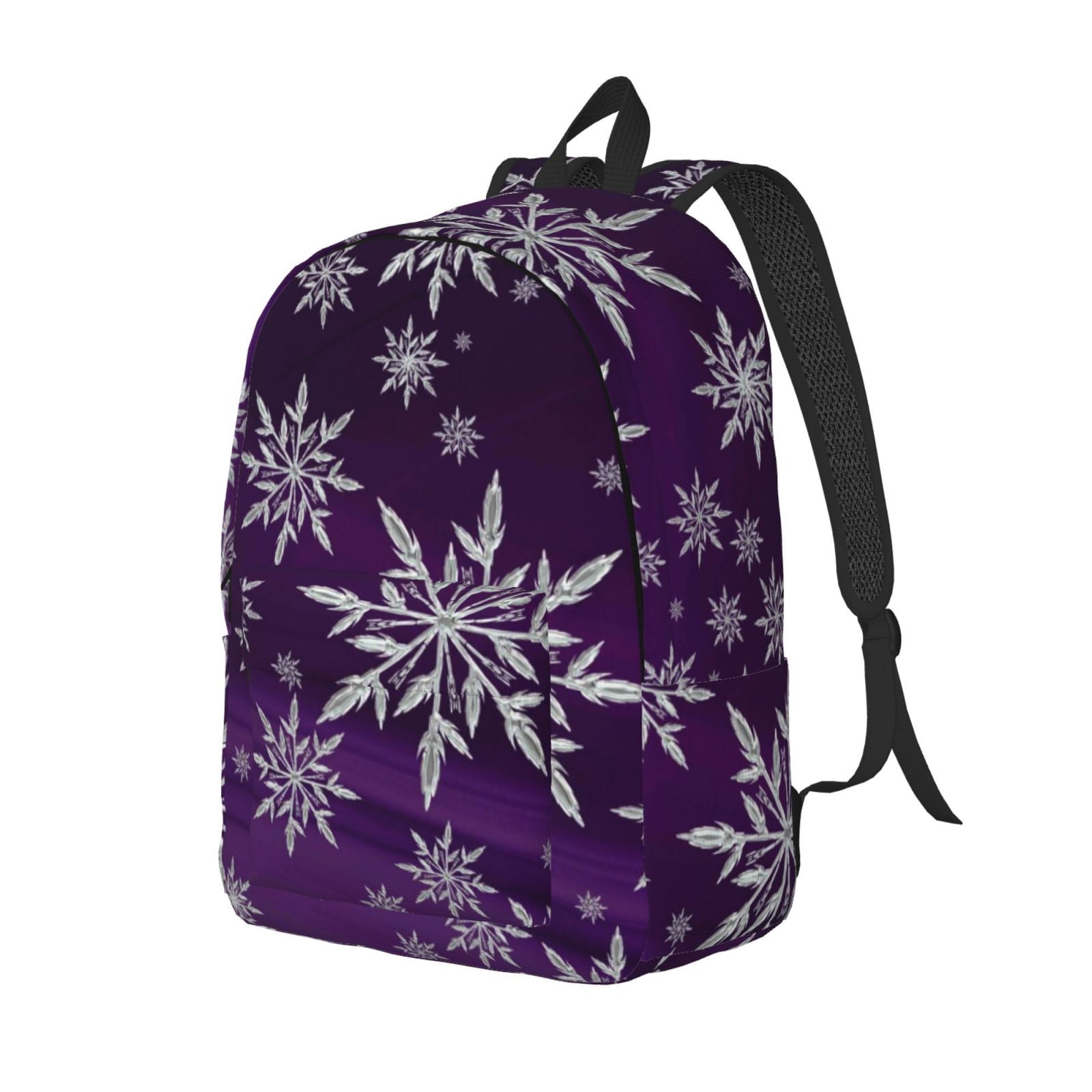 Yiaed Snowflake Gradient Purple Print Print Laptop Backpack Travel ...