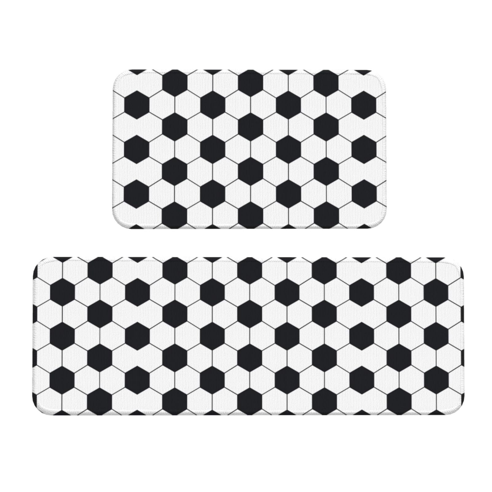 Yiaed Soccer Ball Kitchen Rugs Sets of 2 Kitchen Mats Cushioned Anti ...