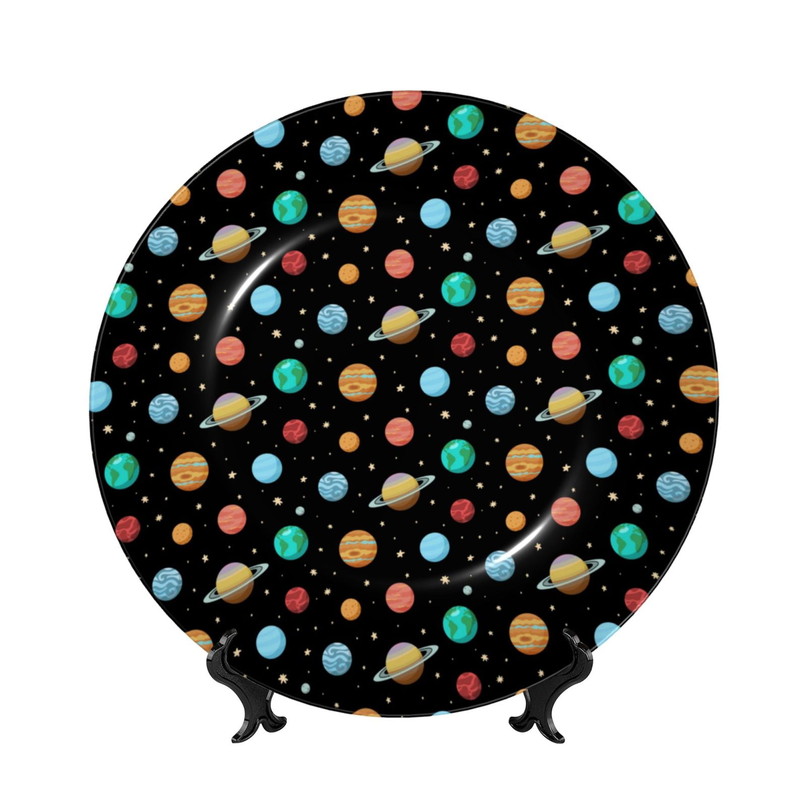 Yiaed Solar System Planets Space Print Bone China Decorative Plate ...