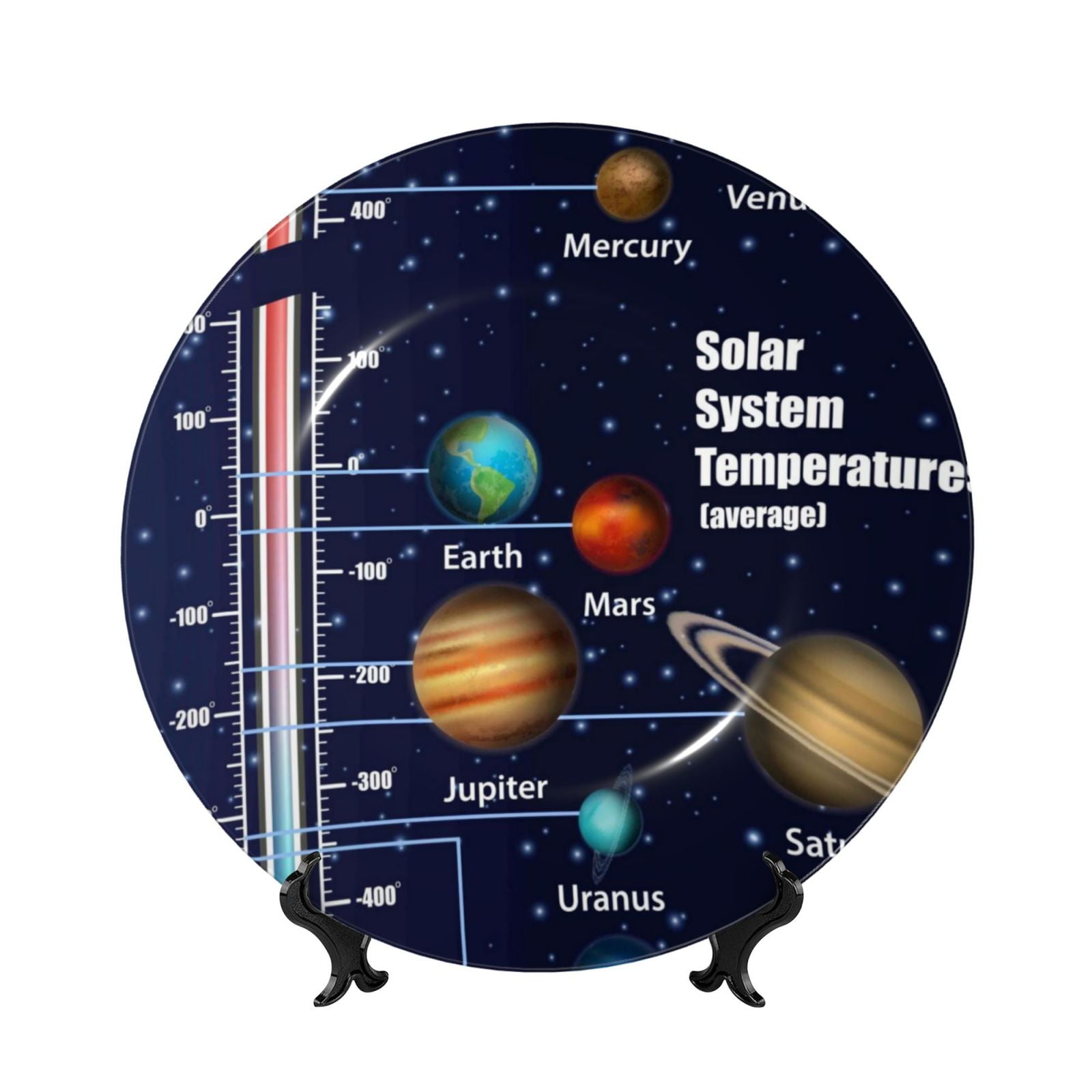 Yiaed Solar System Print Bone China Decorative Plate Ceramic Dinner ...