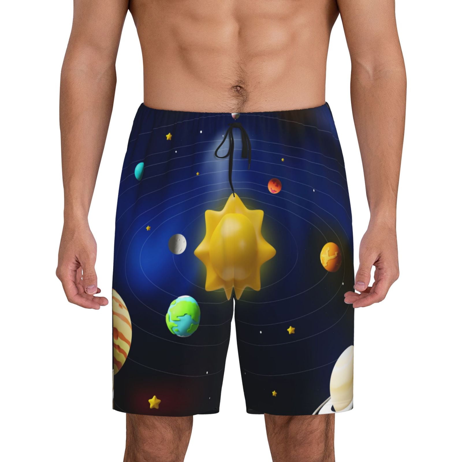 Yiaed Solar System for Men's Soft Sleep Pajama Short Lounging Pajama ...