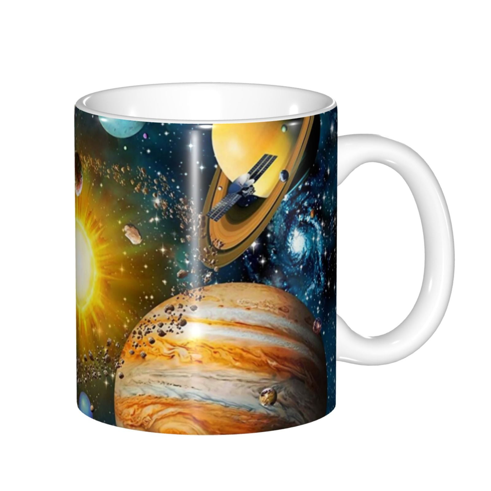 Yiaed Space Planet Print Ceramics Coffee,Large Handle Design,Extra ...
