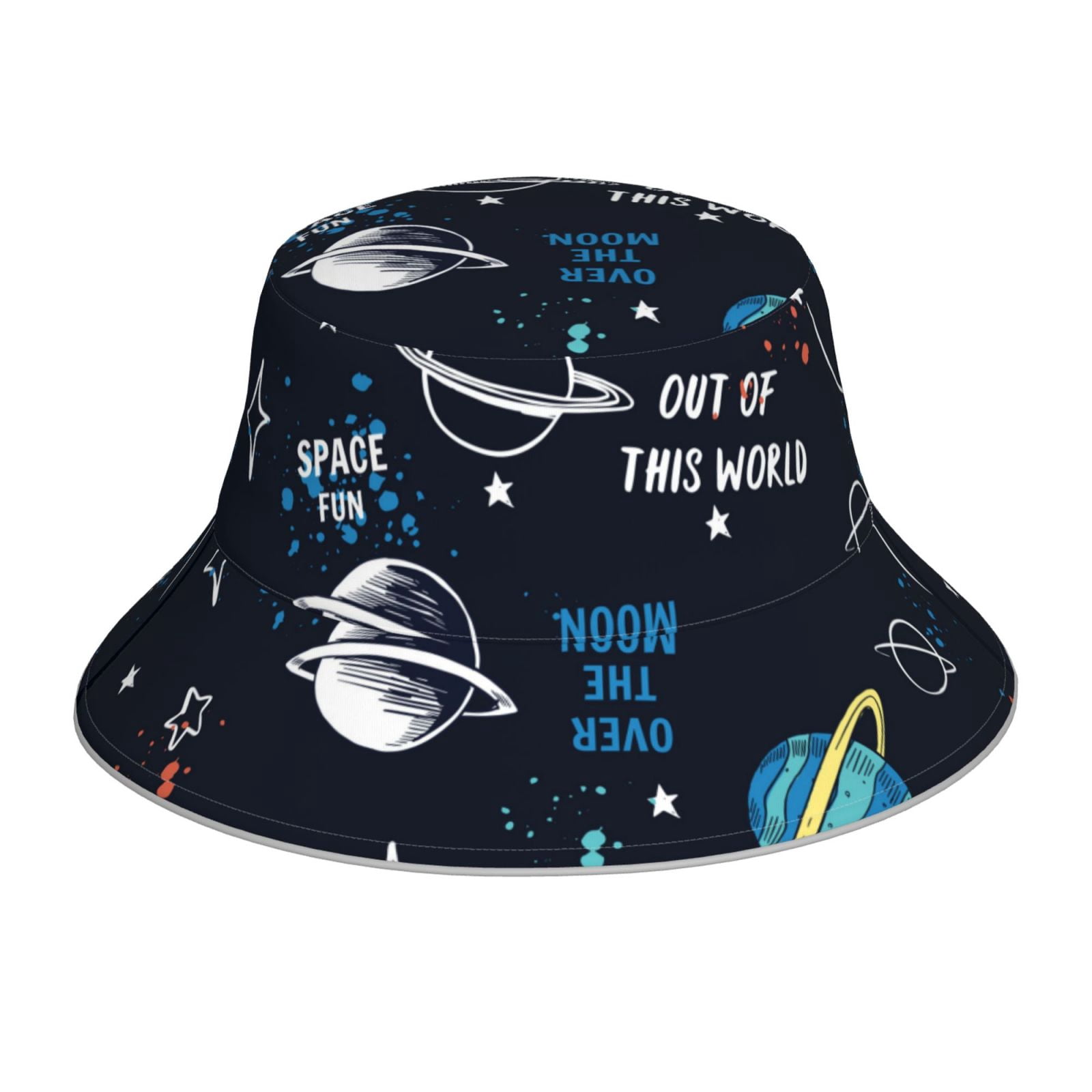 Yiaed Space Print Reflective Stripe Bucket Hat Unisex Funny Outdoor ...