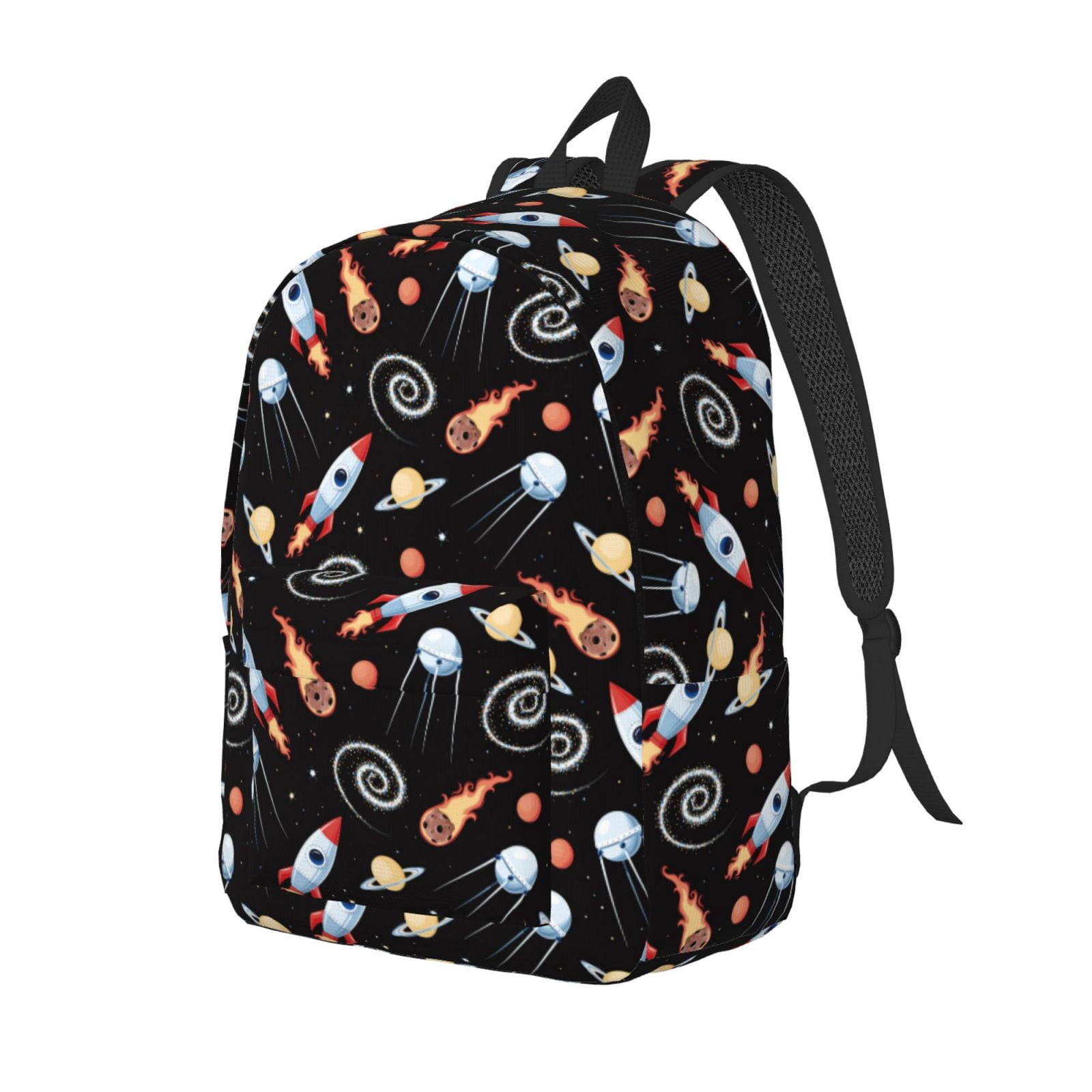 Yiaed Space Rocket Print Print Laptop Backpack Travel Canvas Backpack ...