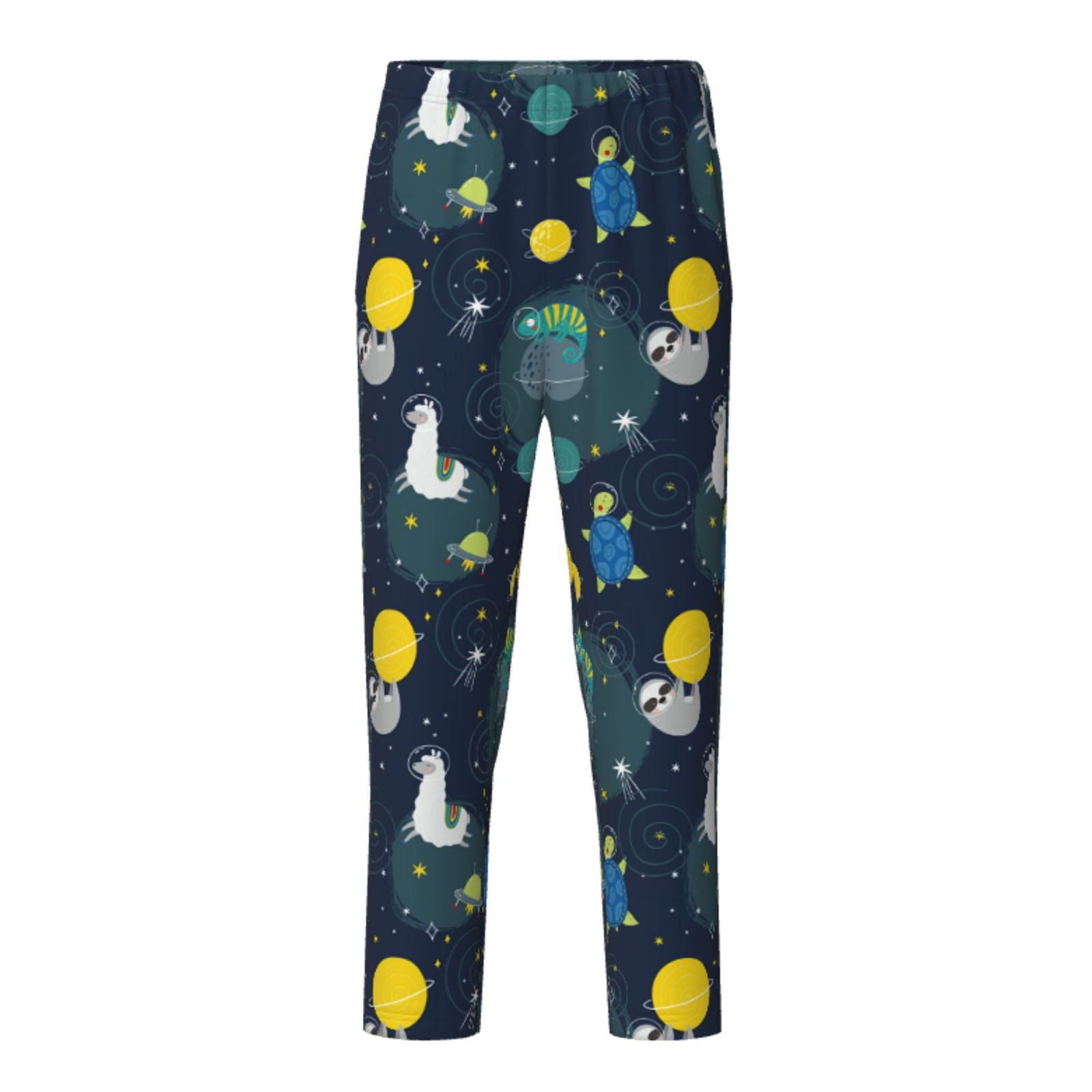 Yiaed Space and Animals Print Teenagers' Lounge Pants, Loose PJ Bottoms ...