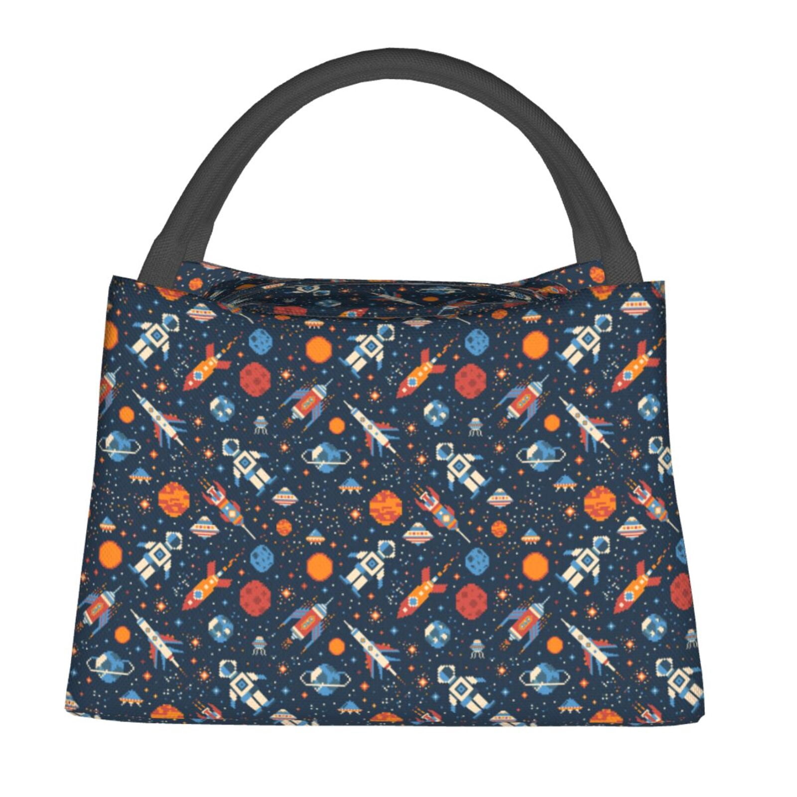 Yiaed Spaceships And Stars In Outer Space Print Lunch box lunch bag ...