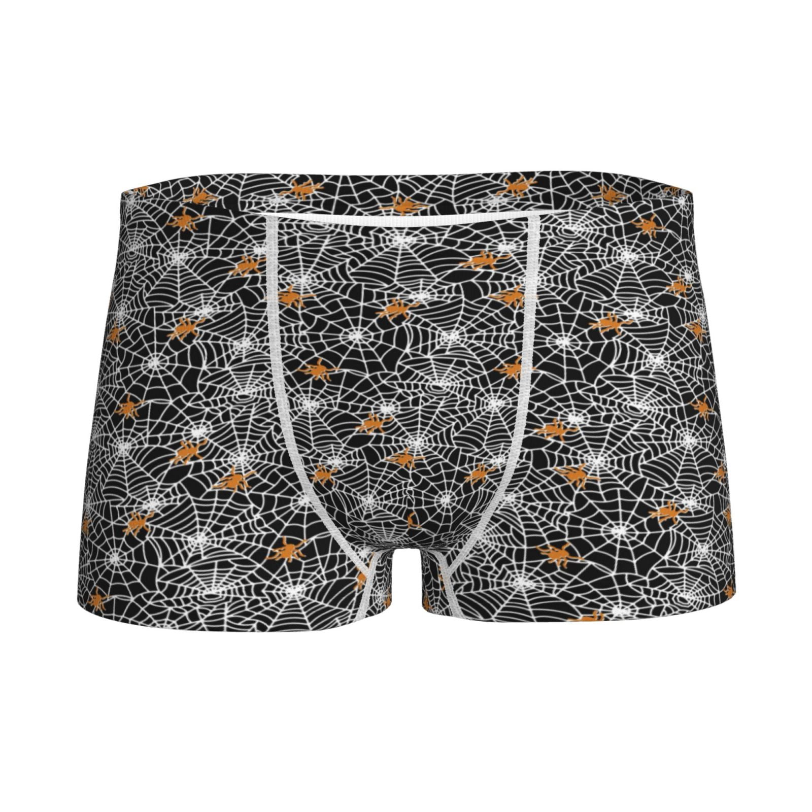 Yiaed Spider Cobweb Print Boys' Boxer Briefs Cotton Casual Stretch ...