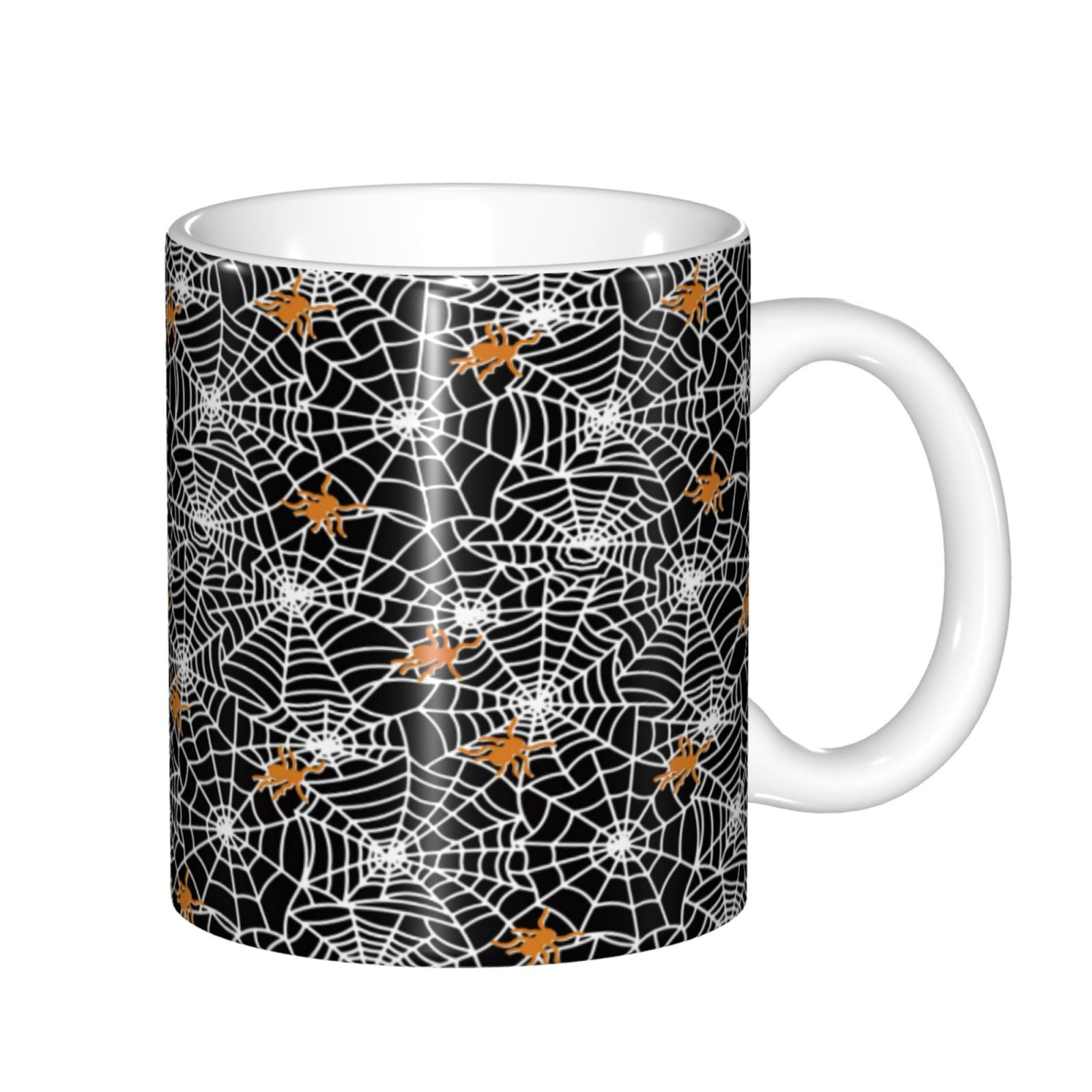 Yiaed Spider Cobweb Print Ceramics Coffee,Large Handle Design,Extra ...