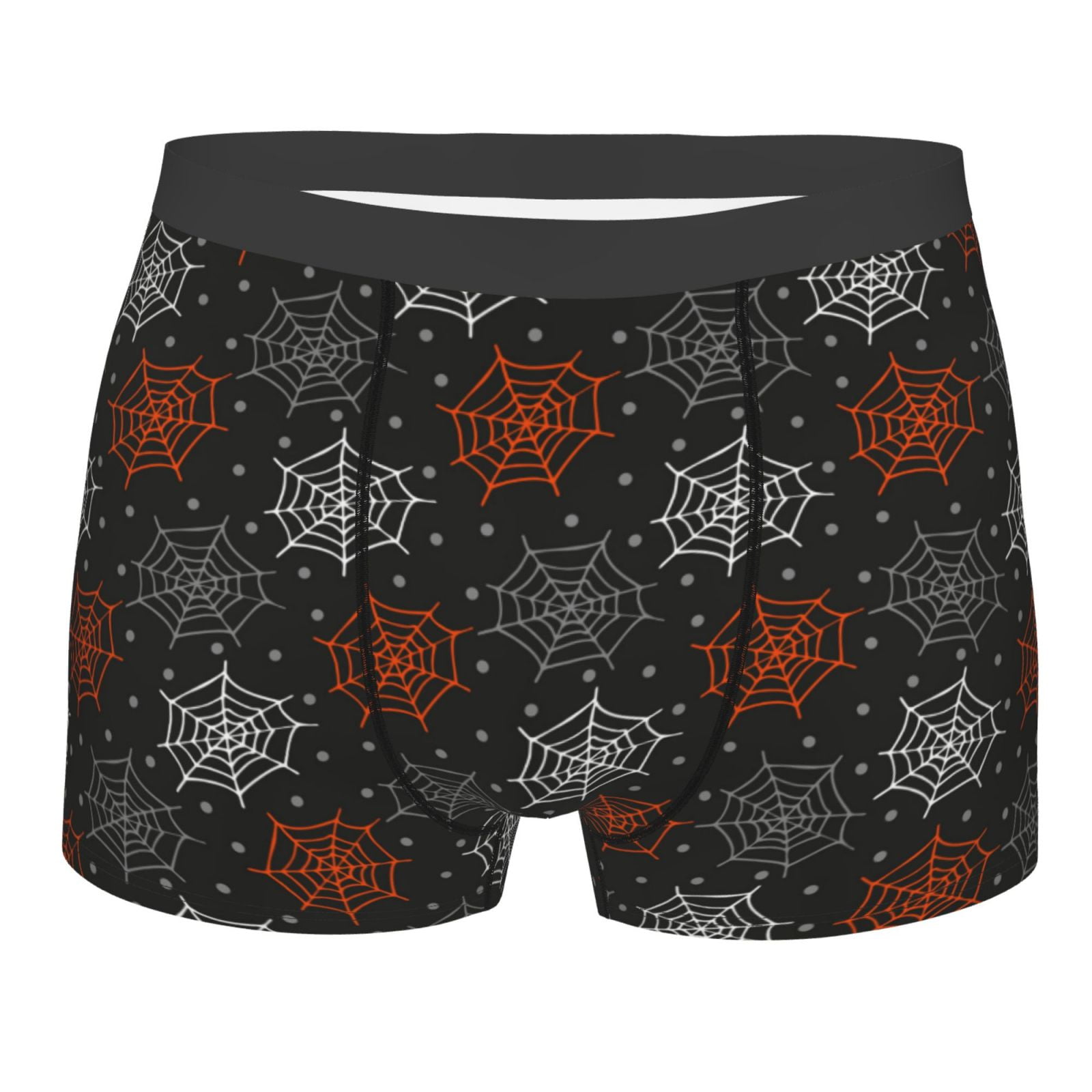 Yiaed Spider Web Print Men's Soft Cotton Boxer Shorts Breathable Boxers ...