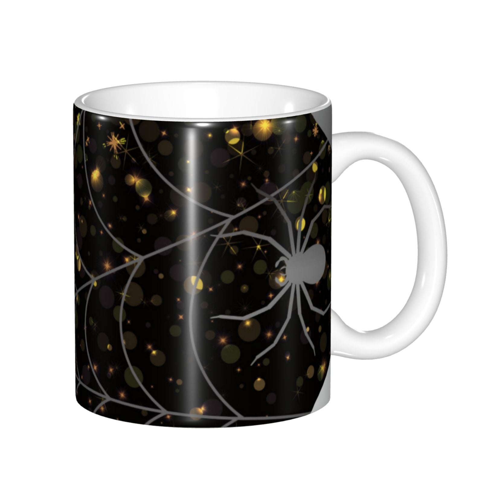Yiaed Spiderweb Bats And A Spider Print Ceramics Coffee,Large Handle ...