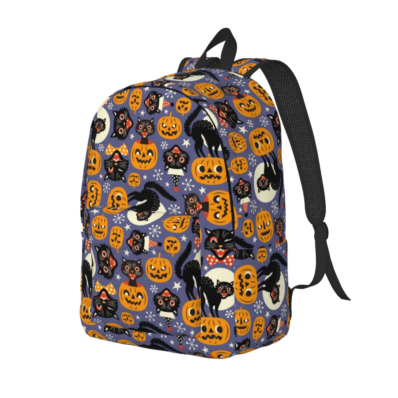 Yiaed Spooky Cats And Halloween Pumpkins Print Print Laptop Backpack ...
